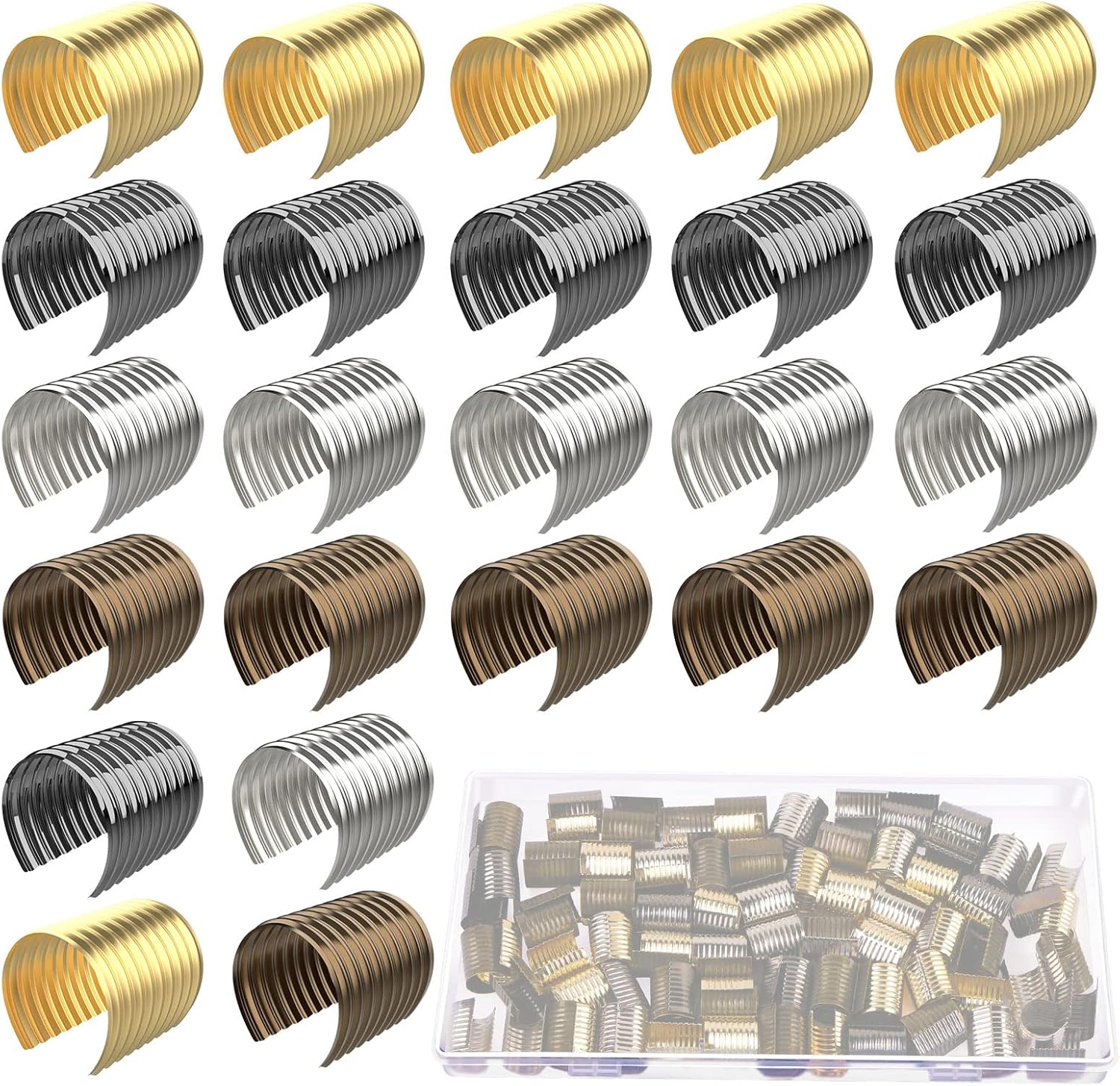 Amazon.com: 120PCS Crimps Tubes for Leather Rope Jewelry Making ...