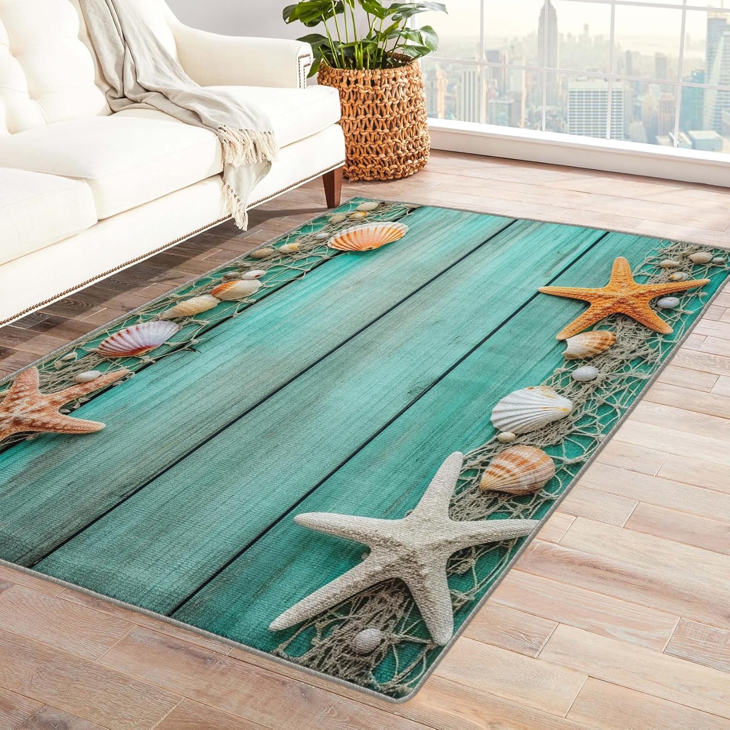 Amazon.com: Rustic Wooden Rug & Home Decor - 3x5 Rug, Beach Theme Rugs ...