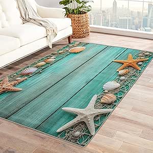 Amazon.com: Rustic Wooden Rug & Home Decor - 2x3 Rug, Beach Theme Rugs ...