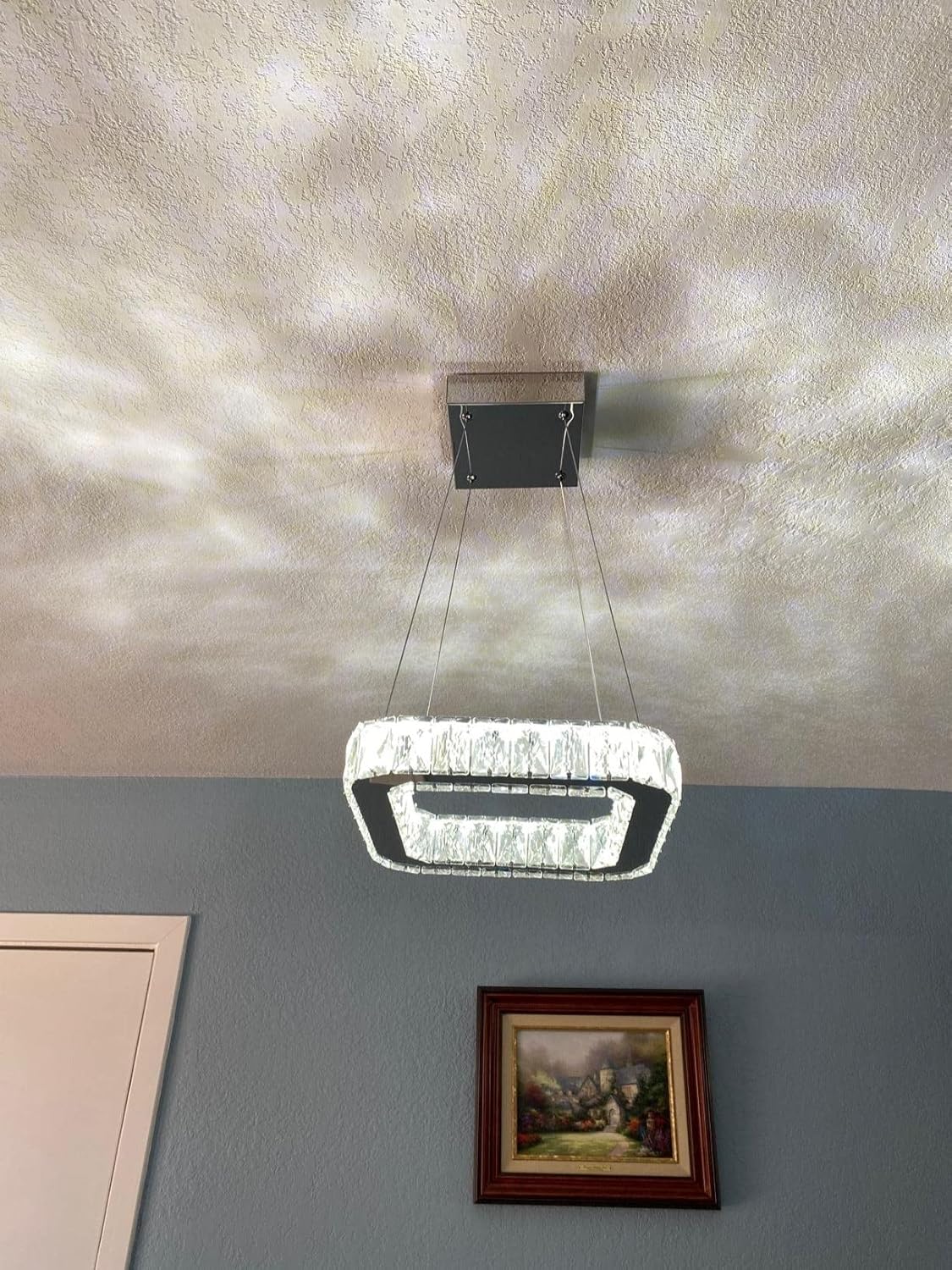 Buy LIGHT WAVE Crystal Chandelier Modern Square Hanging Ring Ceiling ...