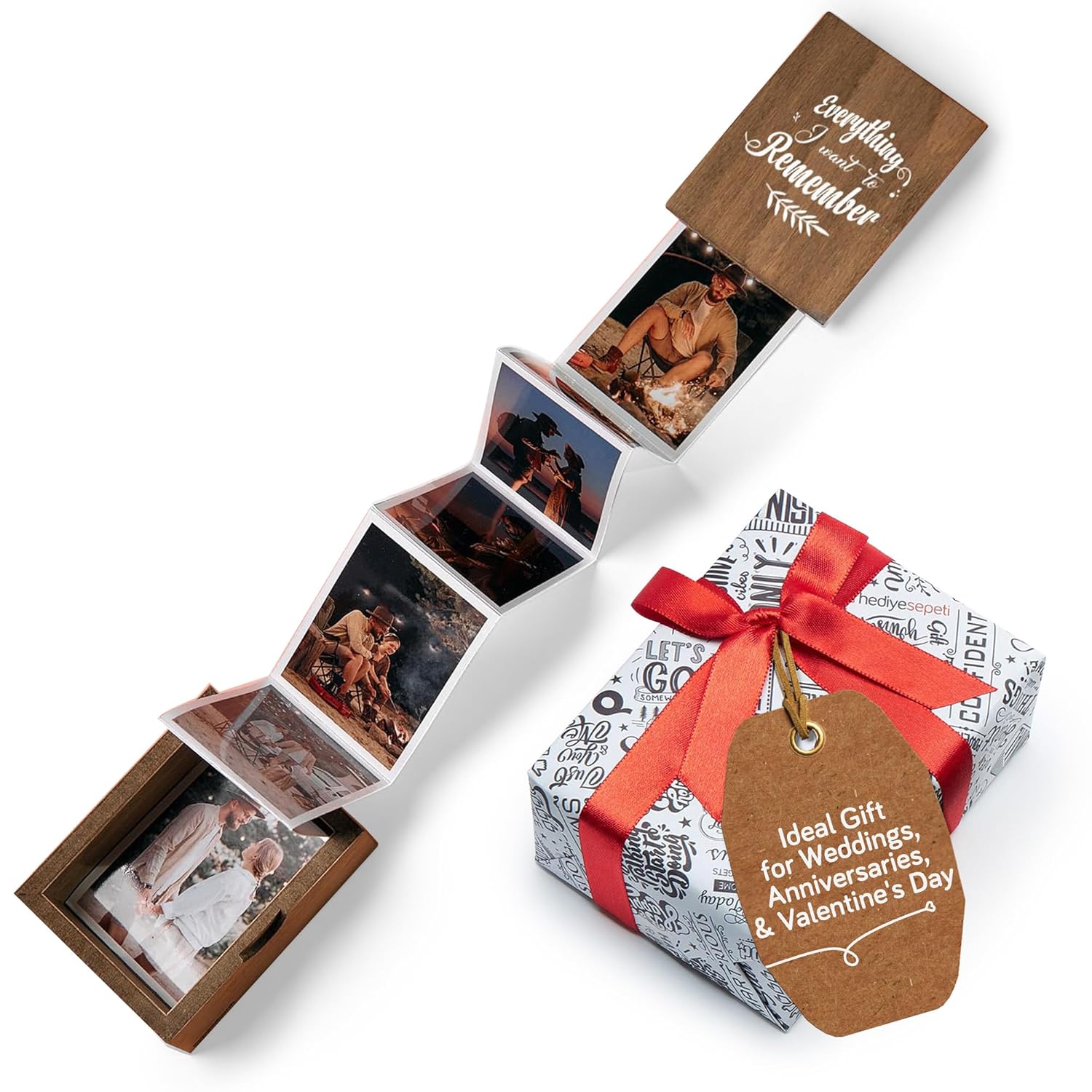 Amazon.com: Personalized Wooden Photo Box Gift with Accordion Picture ...
