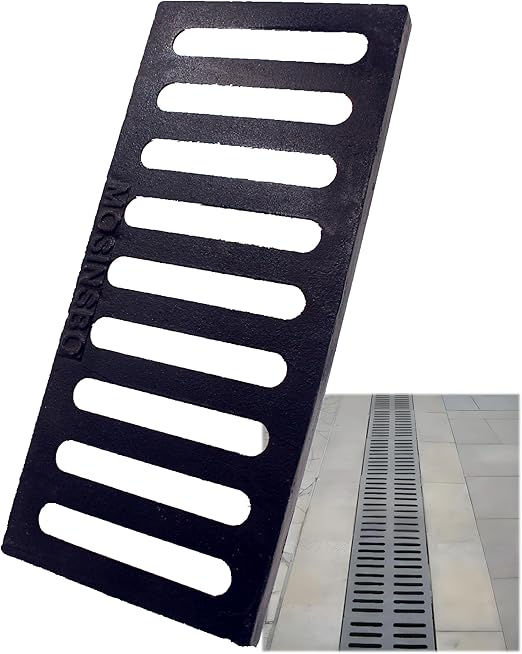 Amazon.com: MOSINSBO Cast Iron Drain Grate, 17x8 Outdoor Drain Cover ...