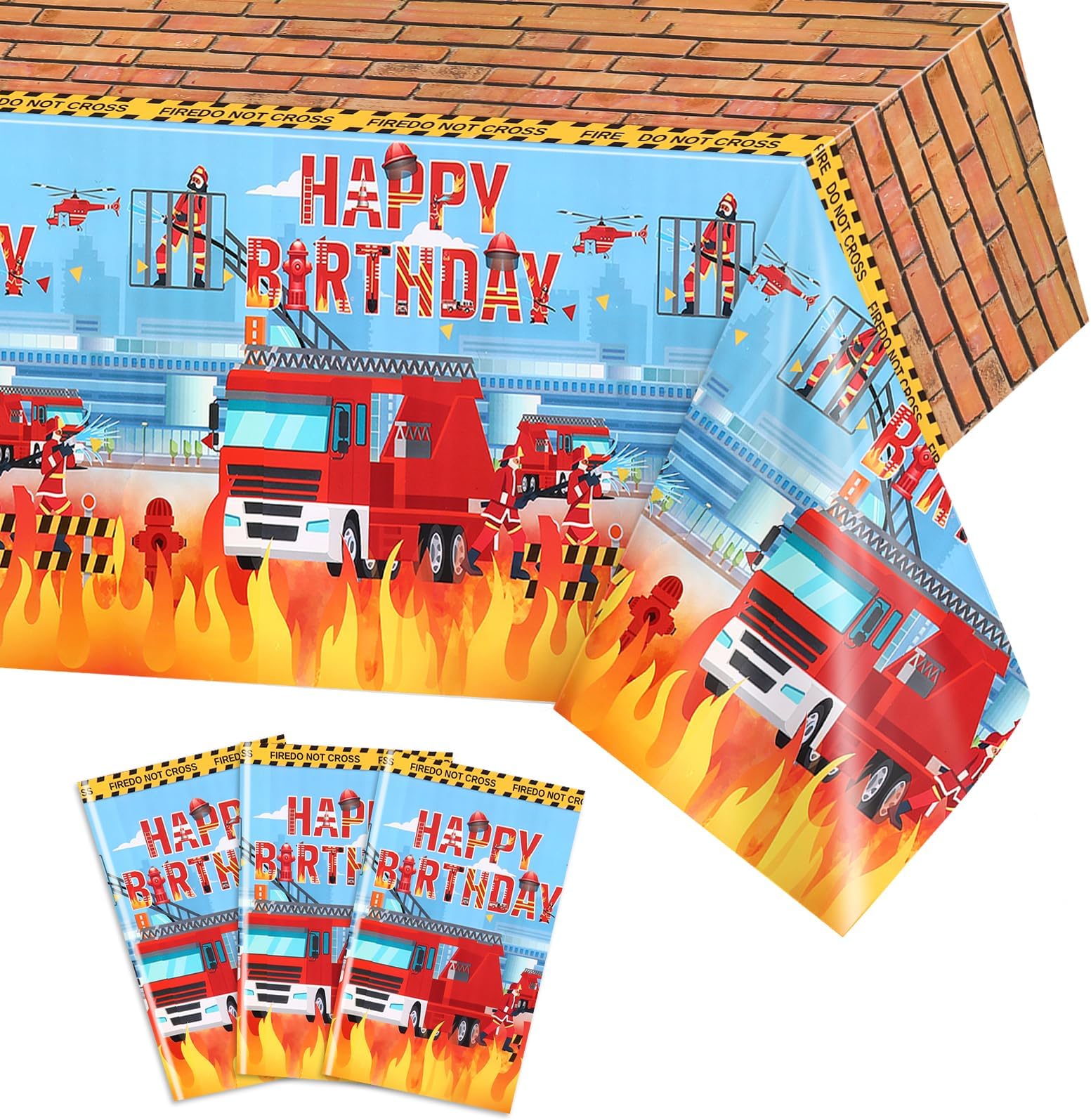Amazon.com: Fire Heroes Disposable Tablecloth - Fire Plastic Table ...