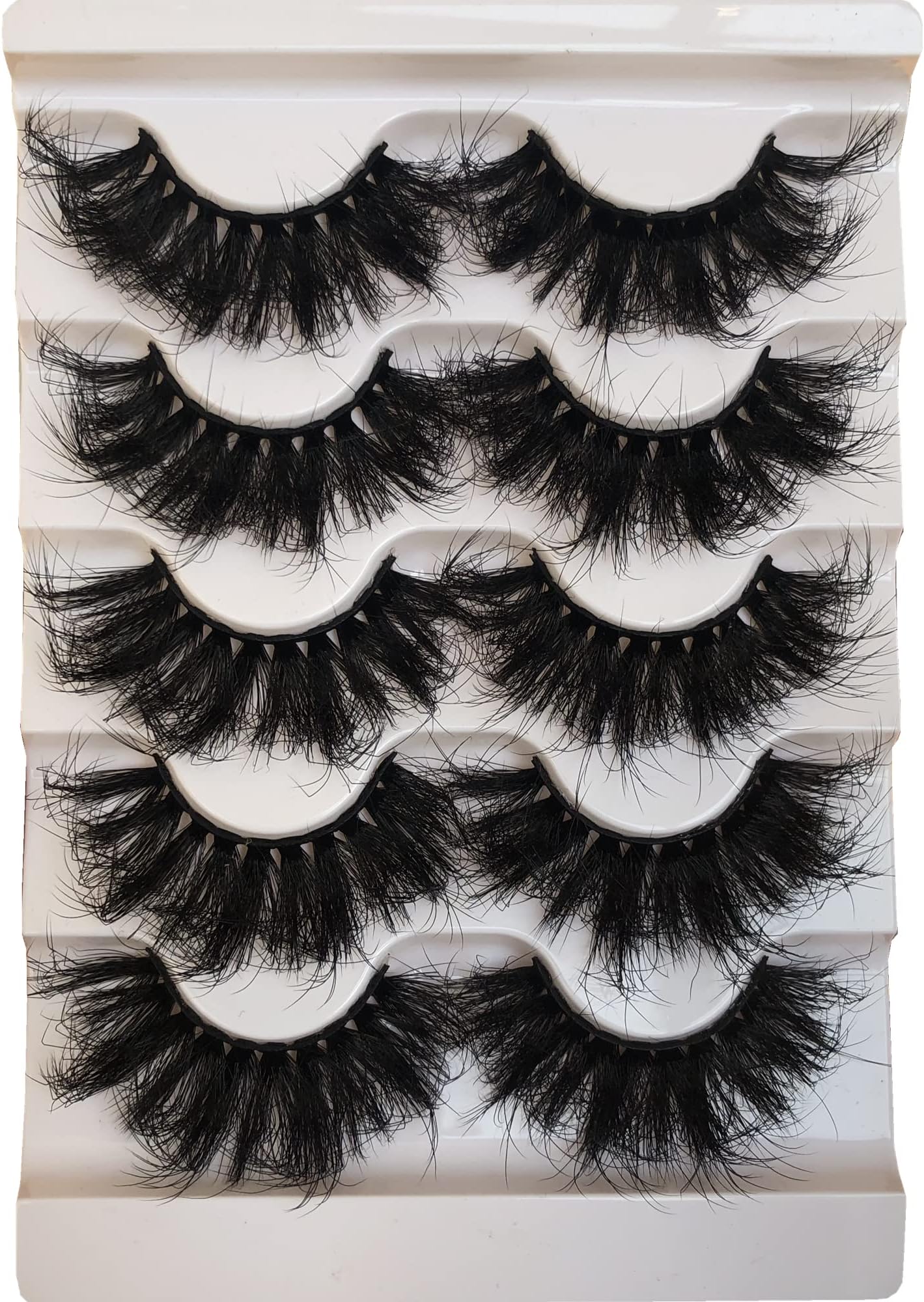 Amazon.com: 8Pairs Wispy Mink Lashes Fluffy Eye Lashes Natural Look 5D ...