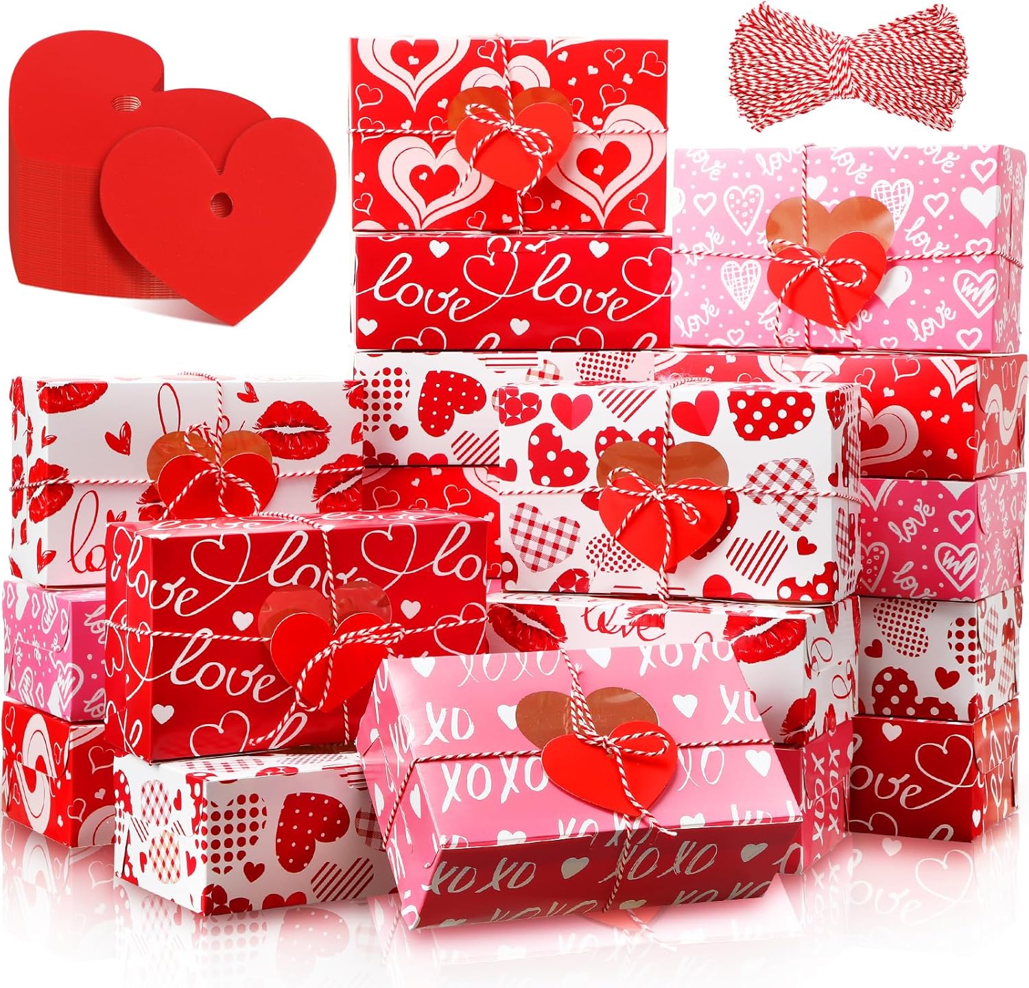 Amazon.com: Harloon 120 Pcs Valentines Day Bakery Boxes with Window 7.9 ...