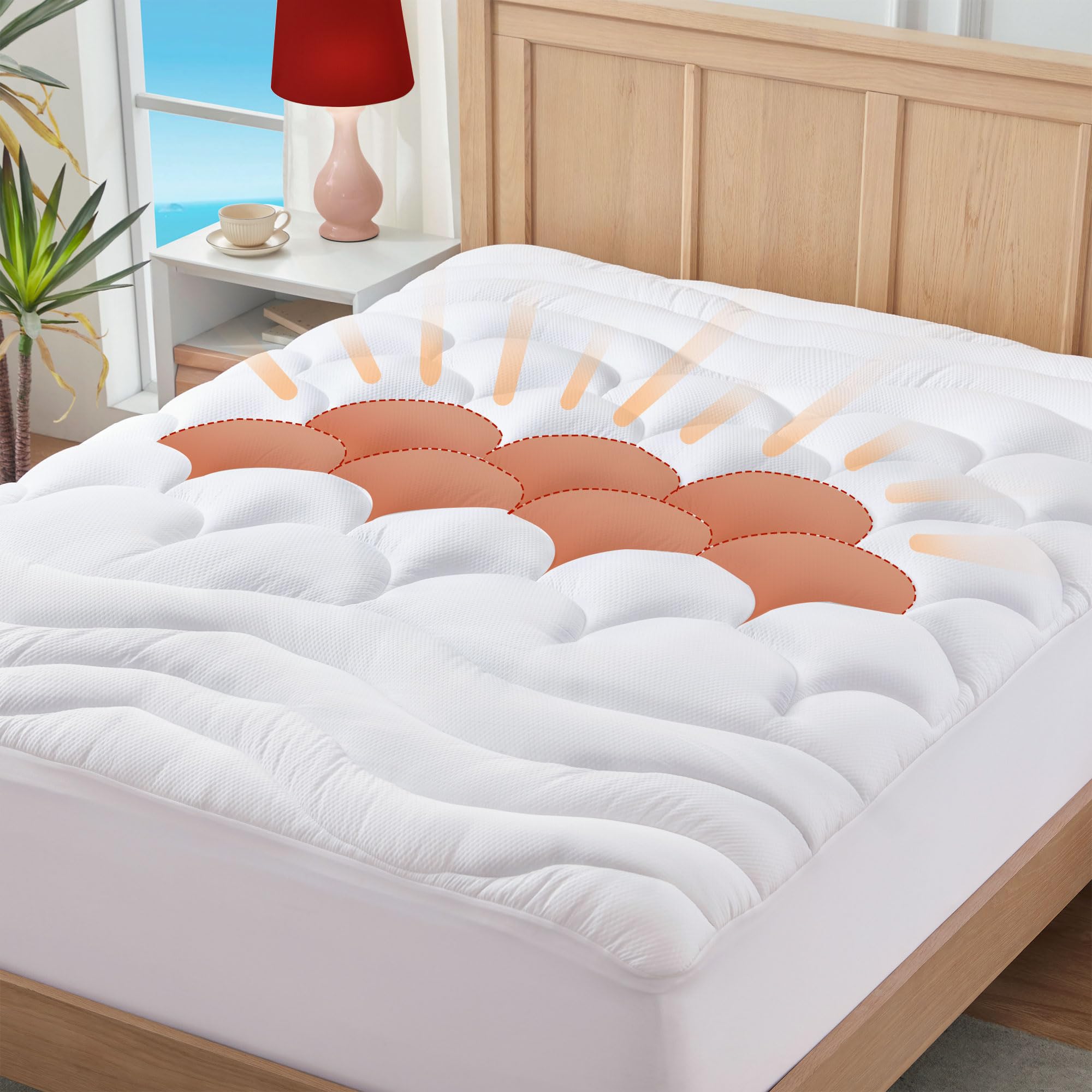 Amazon.com: ELVEN HOME King Mattress Pad Extra Thick for Back & Hip ...