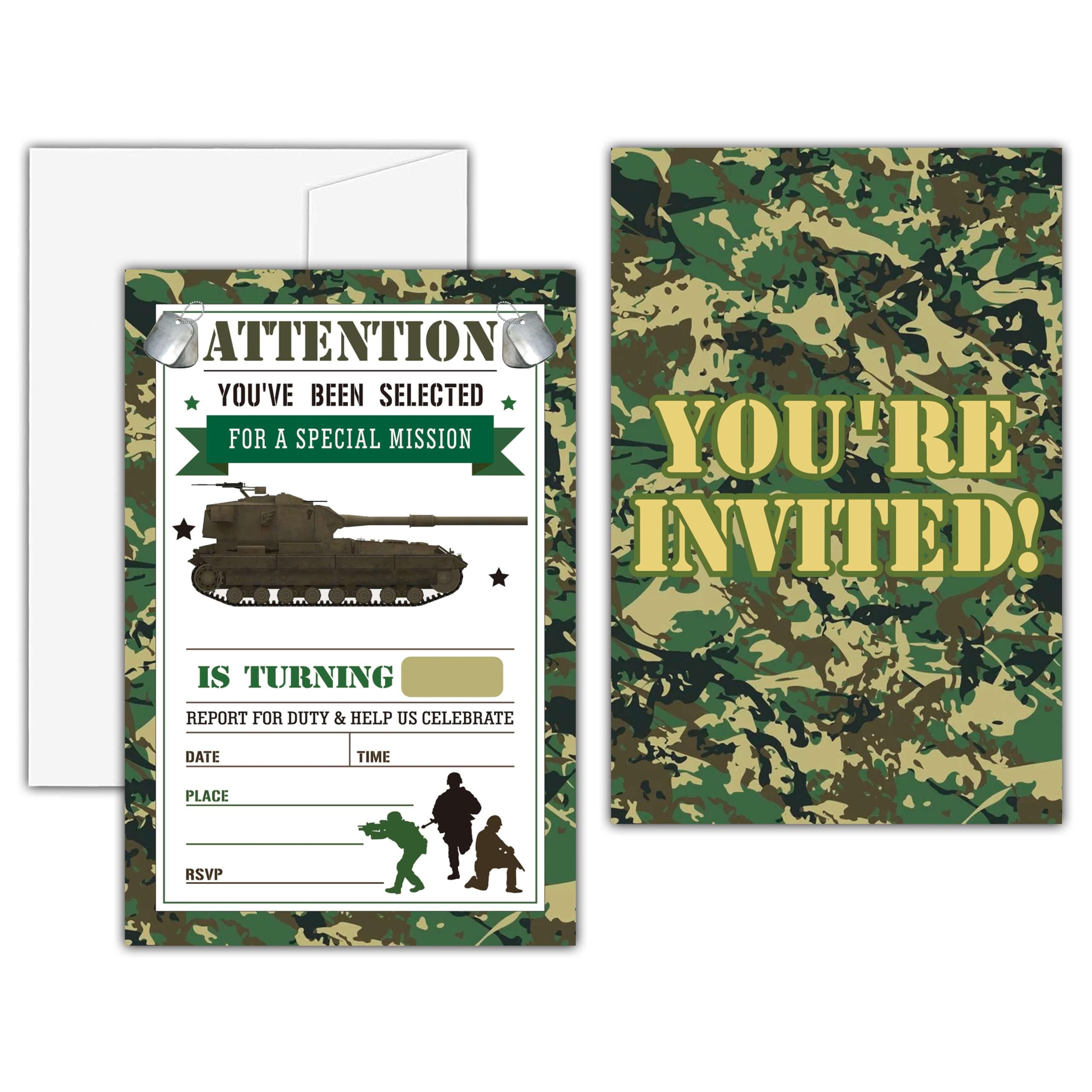 Camouflage Birthday Party Invitations Printable