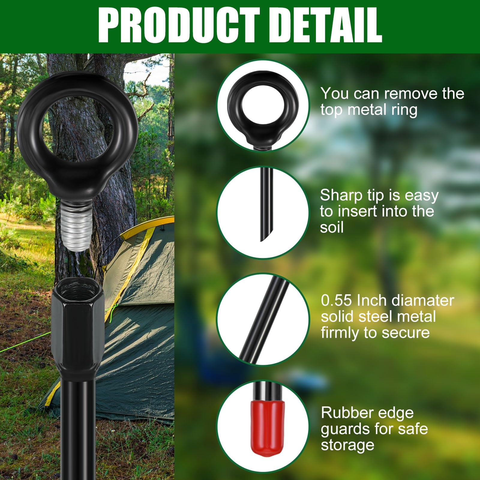 Snapklik.com : 6 Pcs 40 Inch Extra Long Ground Anchor 4" Wide Helix 14 ...