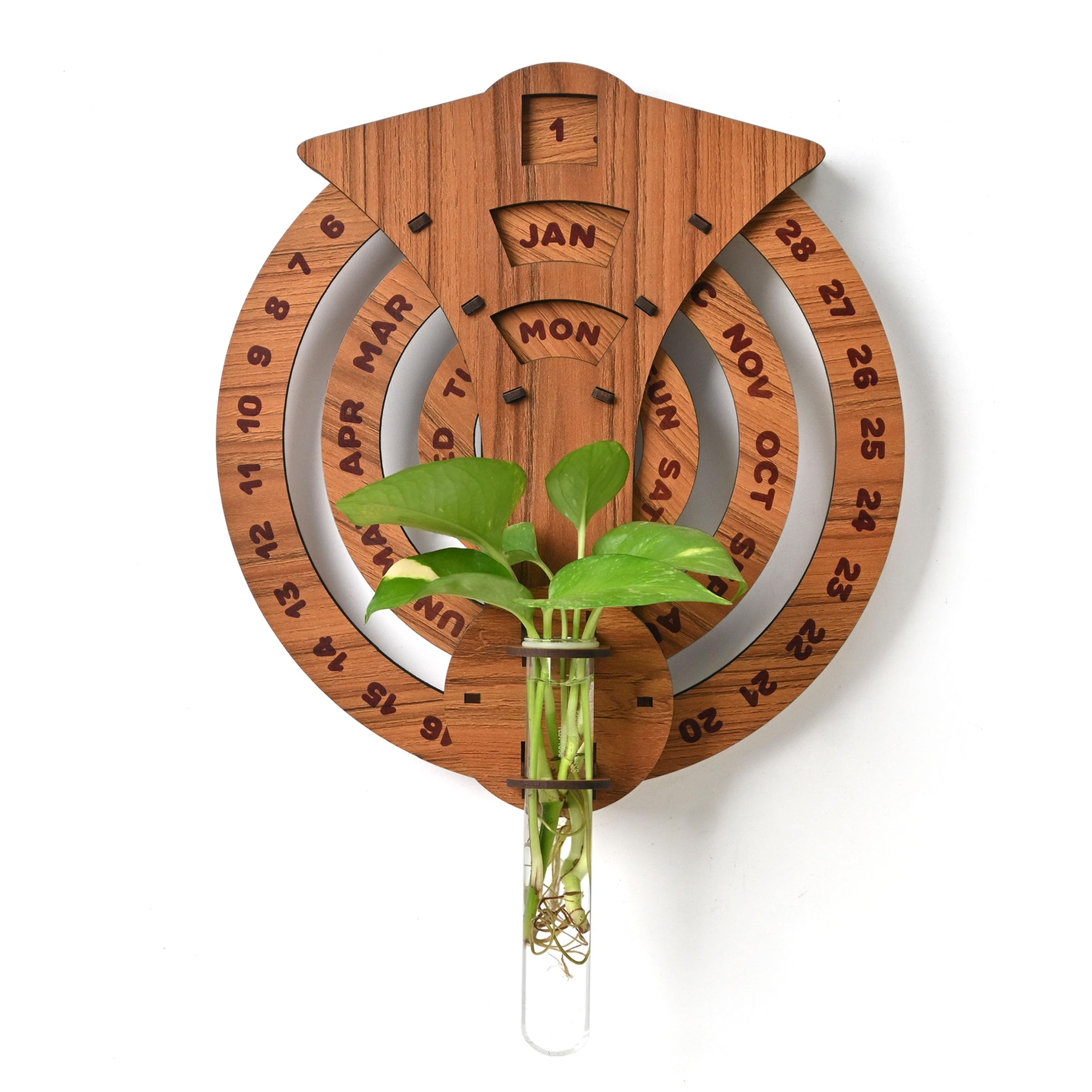 GKD Calendar 2025 Wall Hanging Perpetual Calendar with Planter Wooden ...