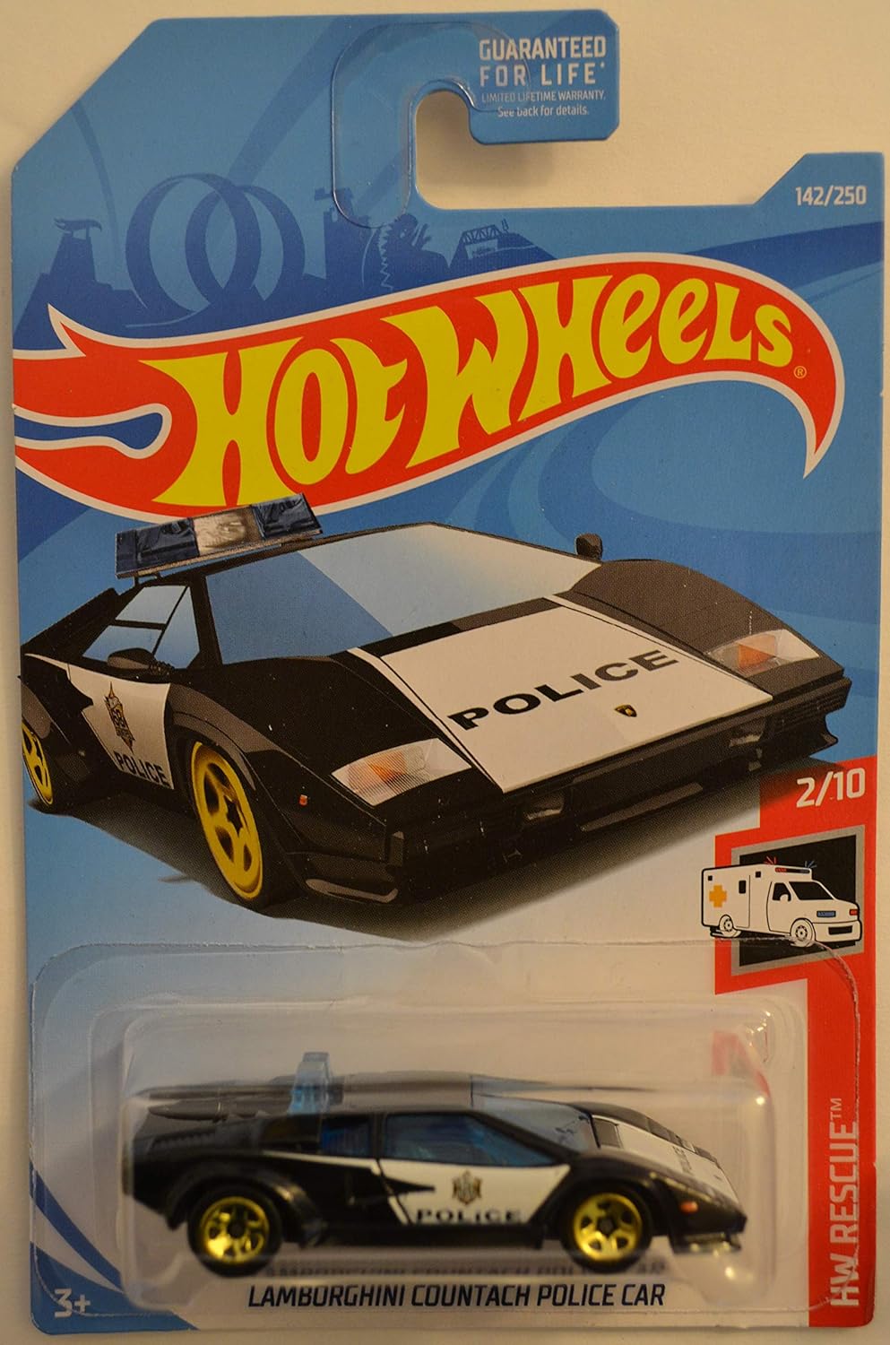 Lambo Countach Police Car #142/250 Hot Wheels HW Rescue Series 1:64 ...