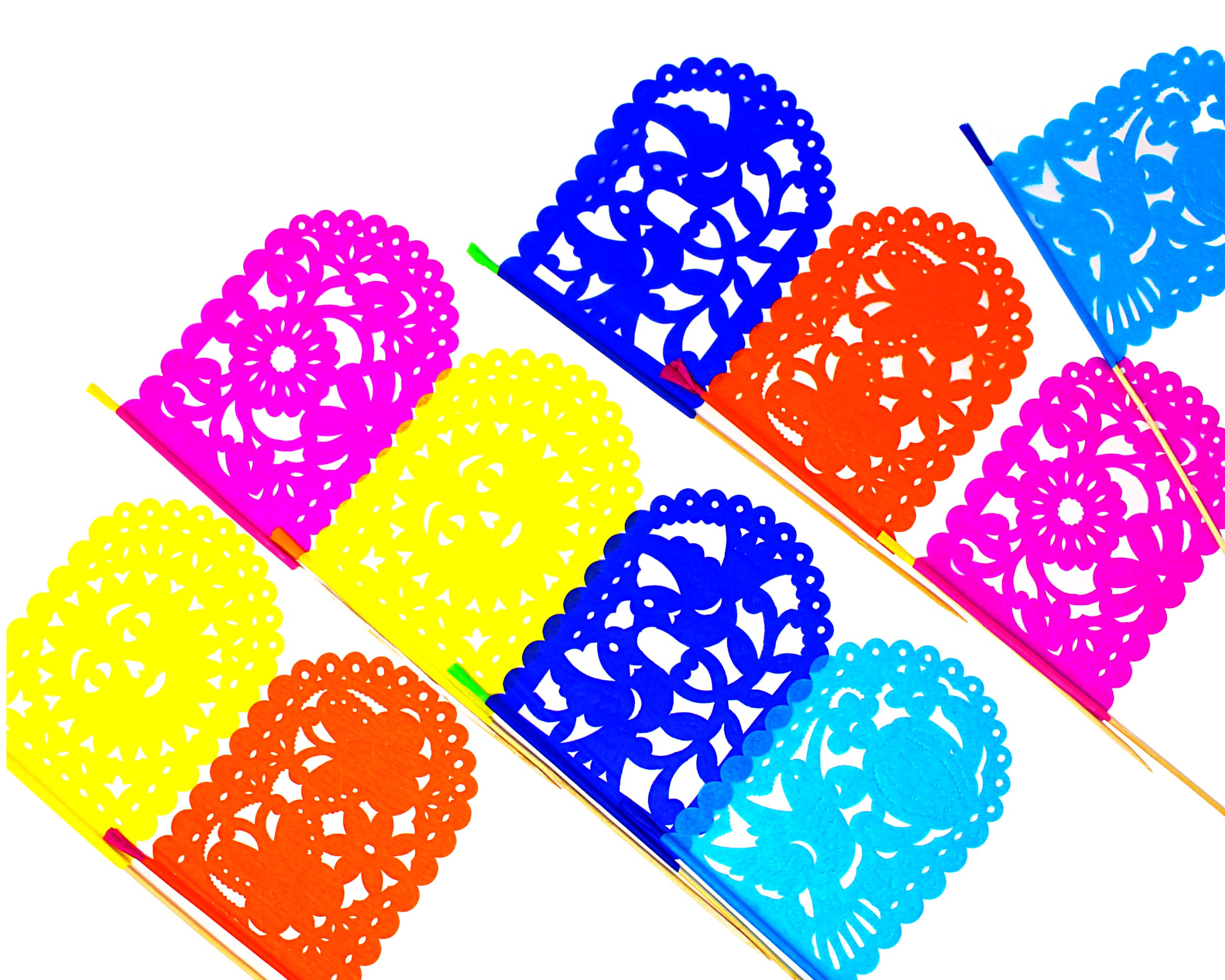 Amazon.com: Papel Picado Flags Multicolored - Set of 10, Mexican ...
