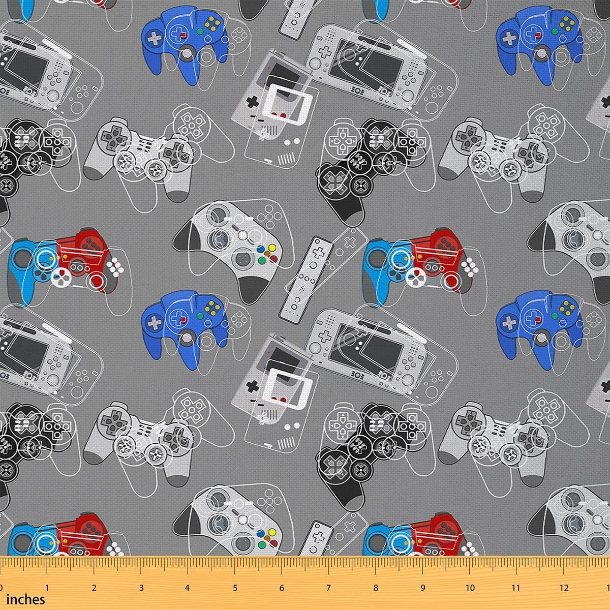 Amazon.com: Gaming Upholstery Fabric Boys Video Games Gamer Fabric by ...