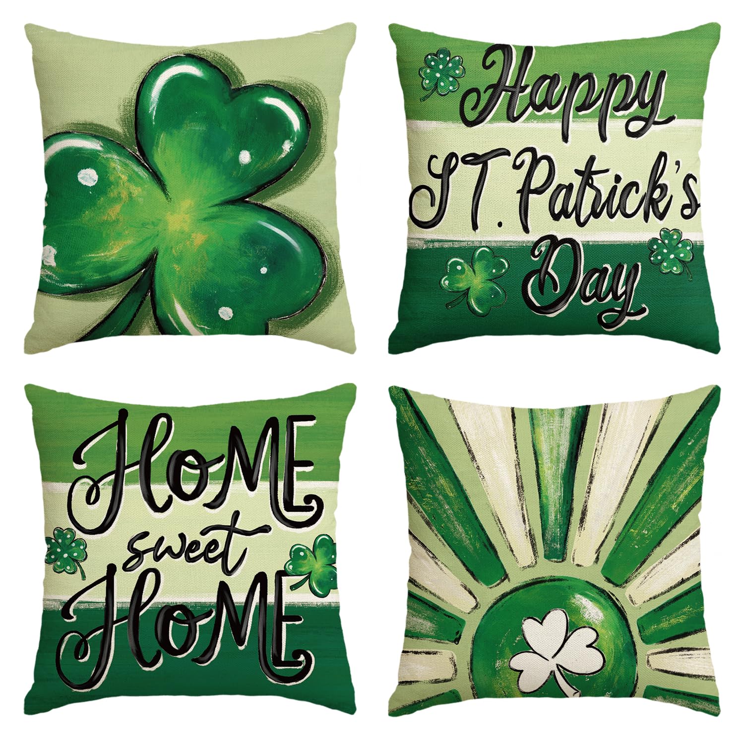 Amazon.com: AVOIN colorlife Happy St Patricks Day Clover Throw Pillow ...