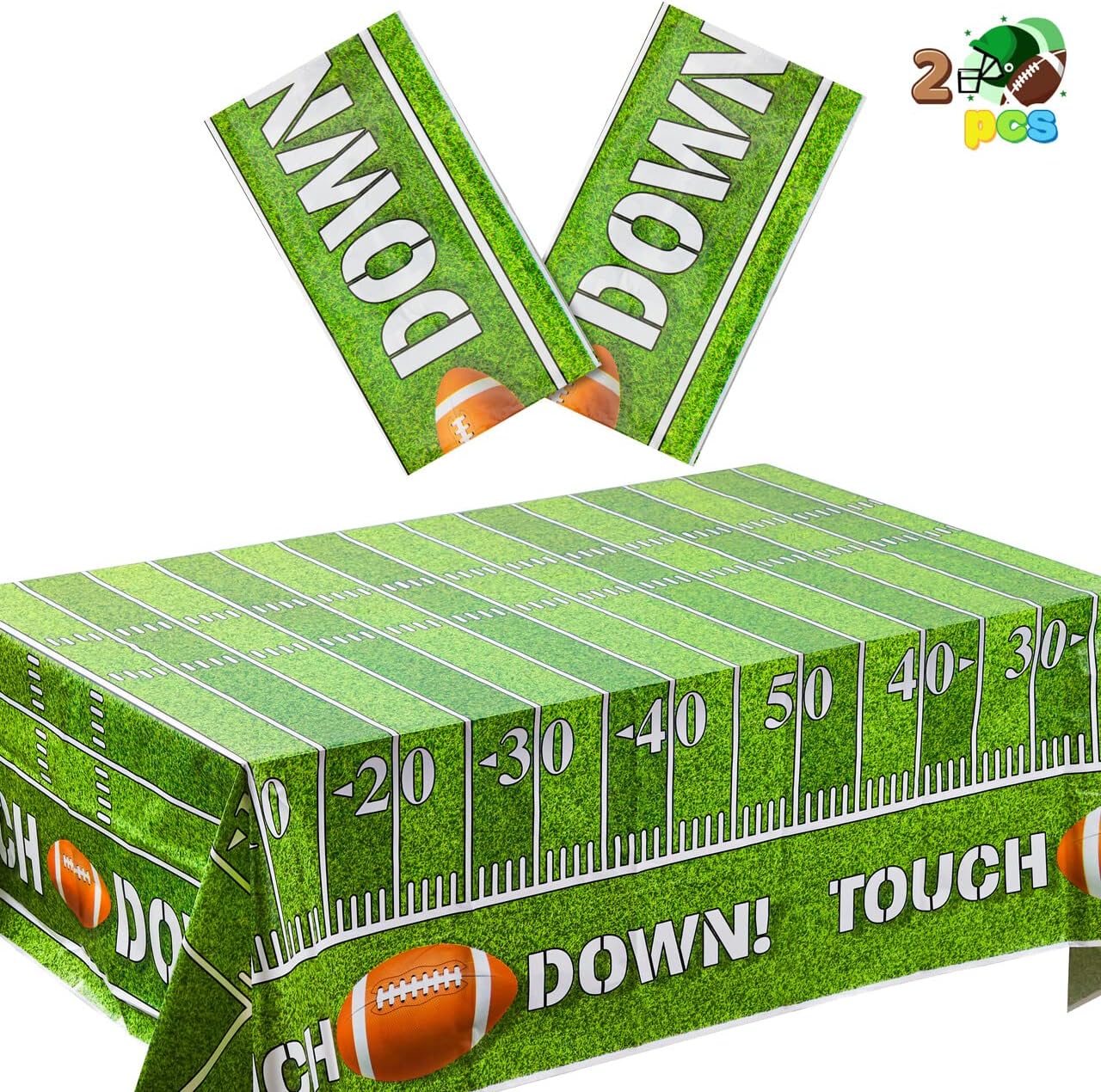 JOYIN 2 PCS Football Table Cover (54“*72") for Football Party Touchdown ...