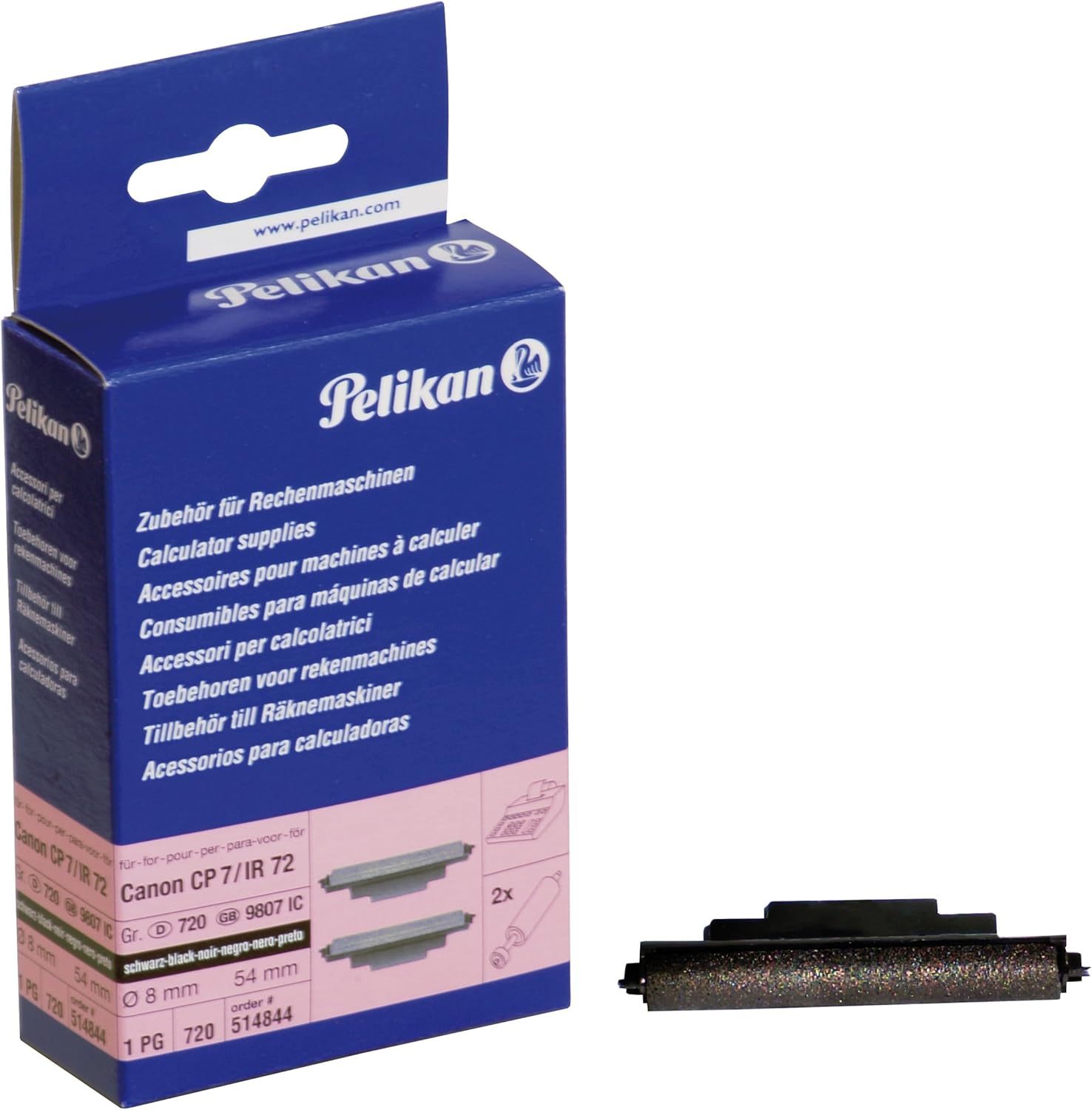 Amazon.com: Pelikan Fabric Ink Ribbon Thermal CP 7 IR 72 2 Rolls Black ...