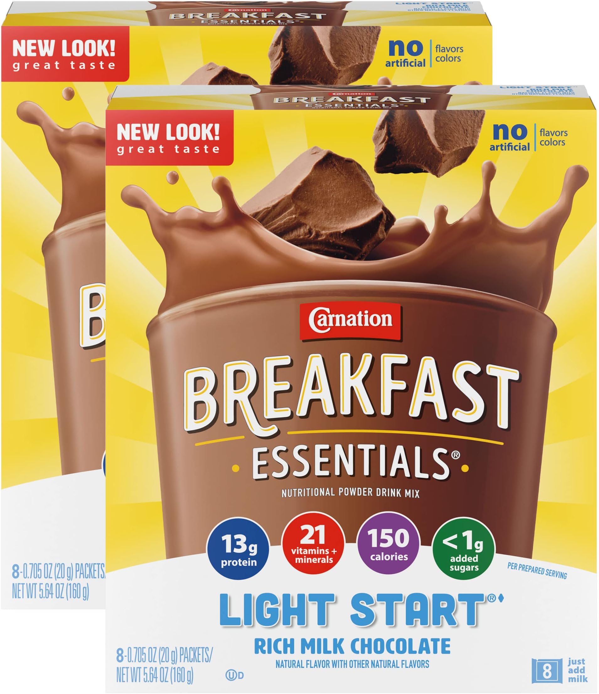 Amazon.com : Carnation Instant Breakfast No Sugar Added - Chocolate, 8 ...