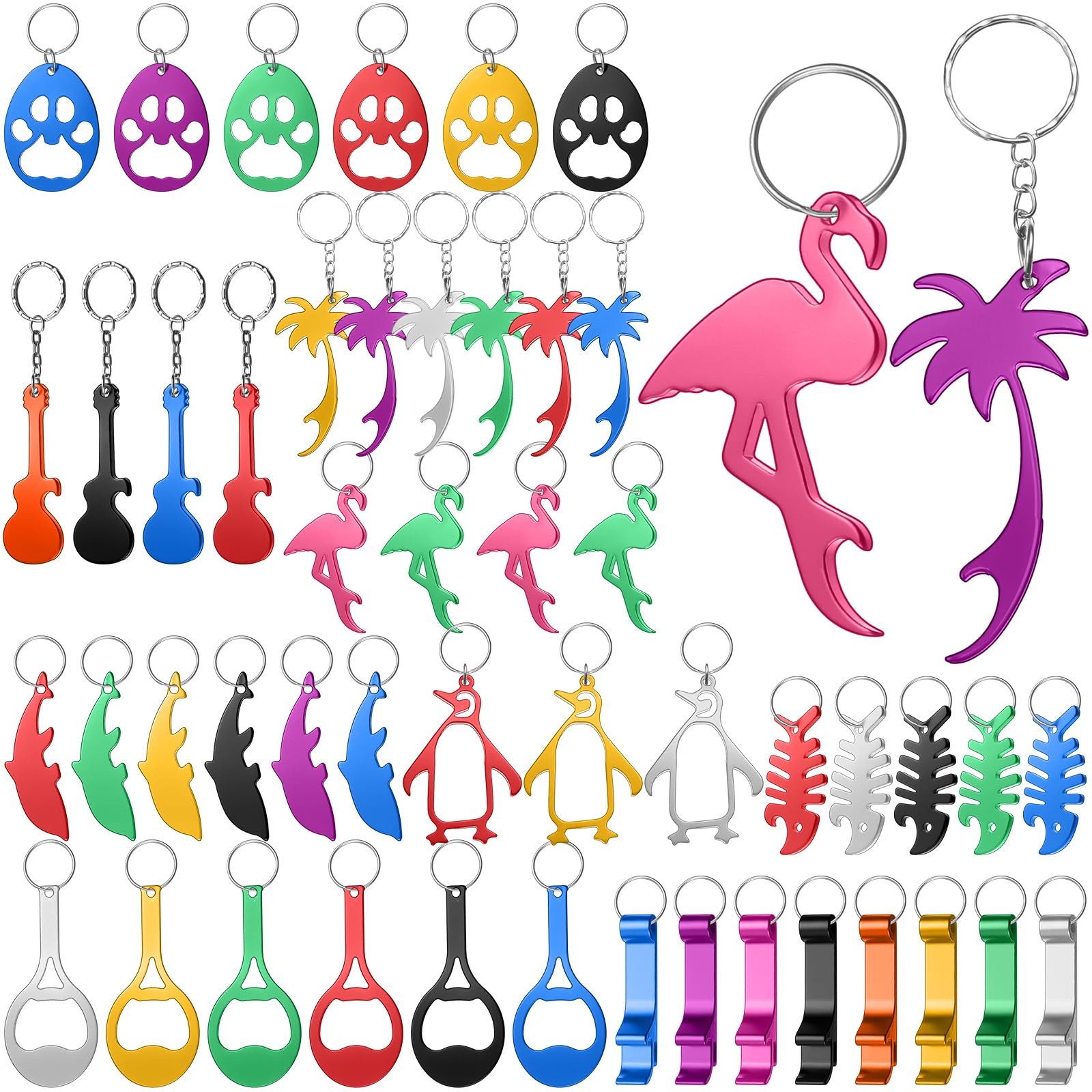 Amazon.com: Ninehaoou 48 Pcs Colorful Bottle Opener Keychain Portable ...