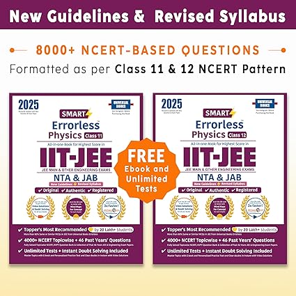 Buy Smart Errorless Physics JEE 2025 Class 11 & 12 - NCERT Based | 8000 ...