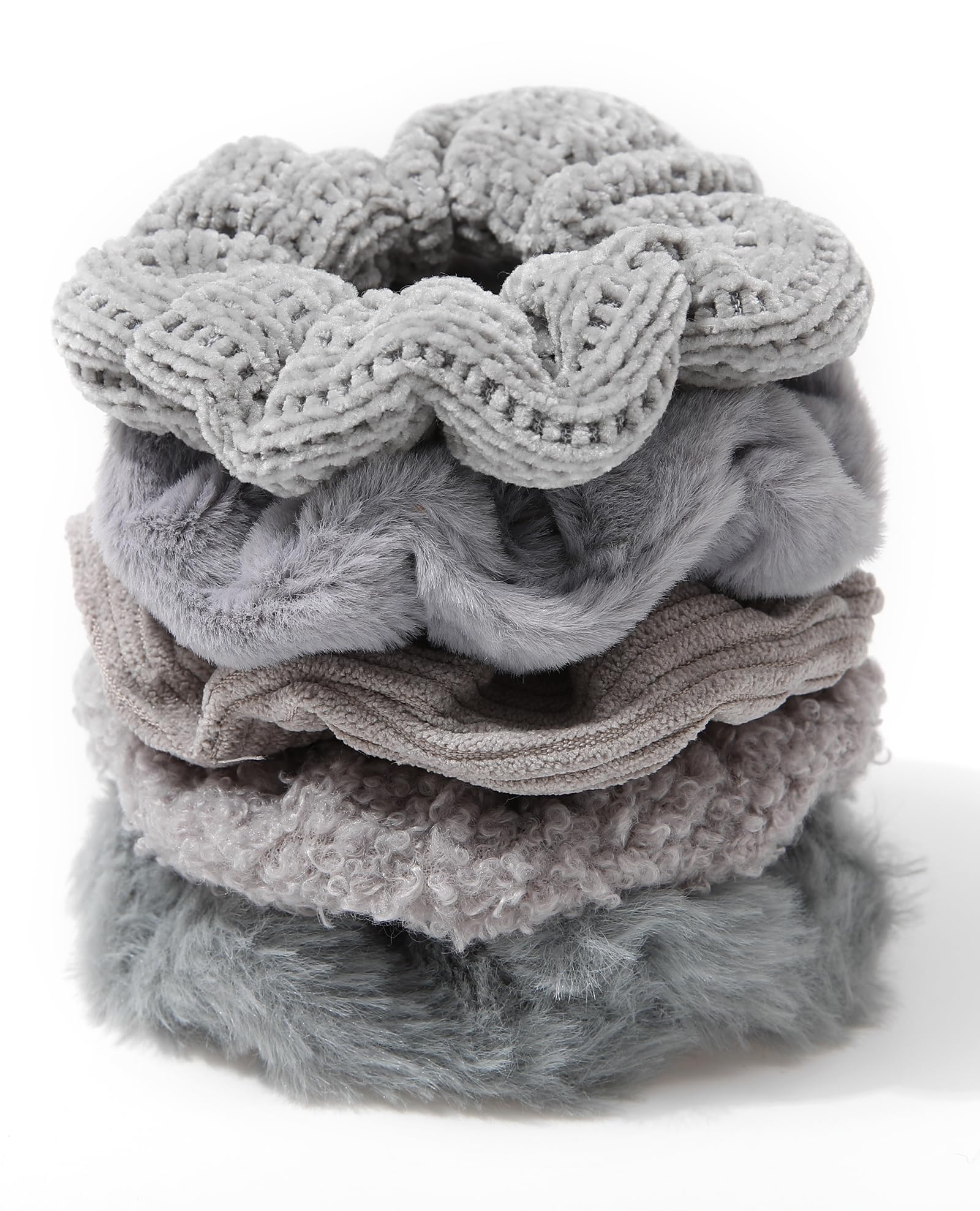 Amazon.com : Ufgin 5 PCS Furry Scrunchies -Elastic Hair Scrunchies Fur ...