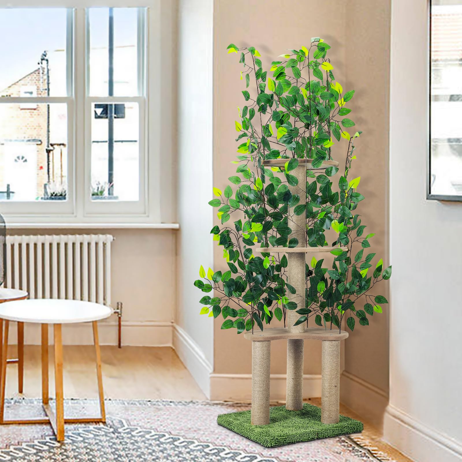 Cat Tree For Kittens 47" Green Leaf & Small Cats Under 12lbs - With ...