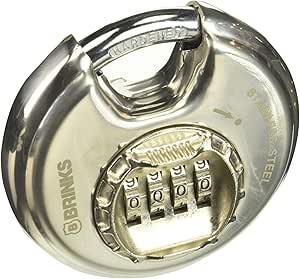 BRINKS – Heavy Duty Combination Padlock – 80mm Chrome Plated Lock with Hardened Steel Shackle ...