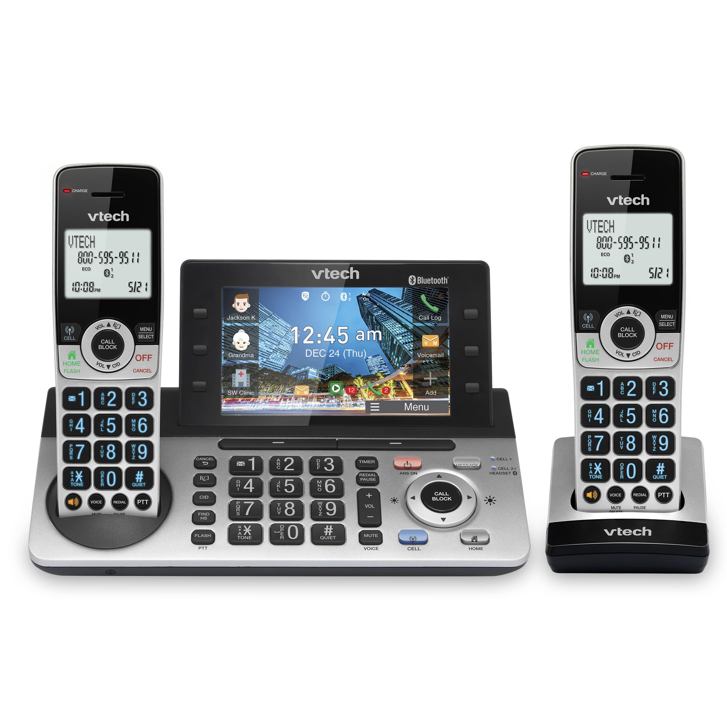 VTech IS8251-2 Business Grade 2-Handset Expandable Cordless Phone for ...