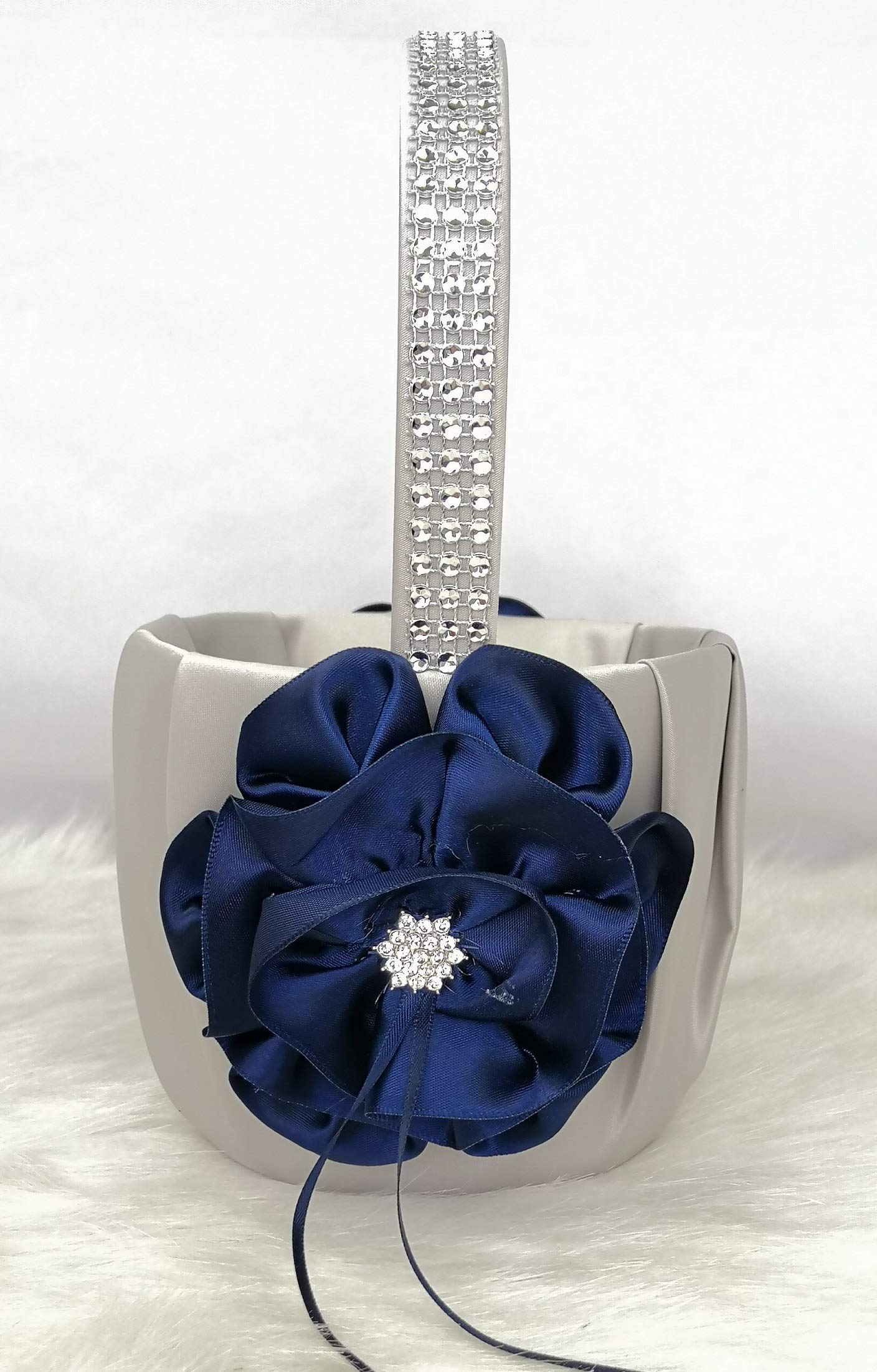Light Blue Flower Girl Basket