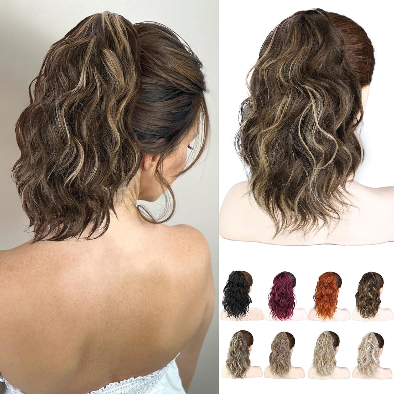 Amazon.com : Stamped Glorious 12 Inch Ponytail Extensions for Women ...