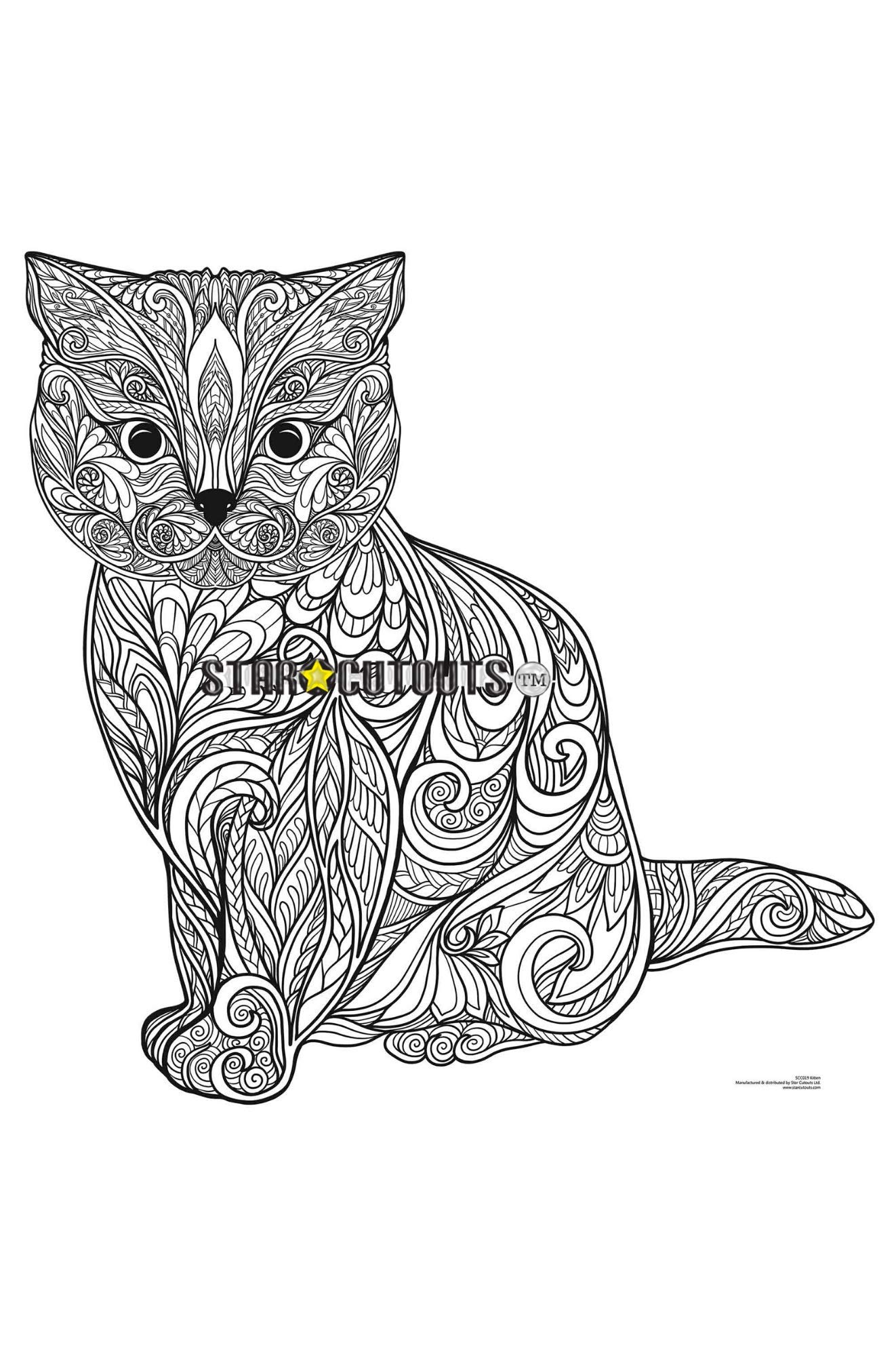 Buy Star Cutouts Ltd SCC019 Cute Kitten Relax Colour Craft Keep buy-star-cutouts-ltd-scc019-cute-kitten-relax-colour-craft-keep