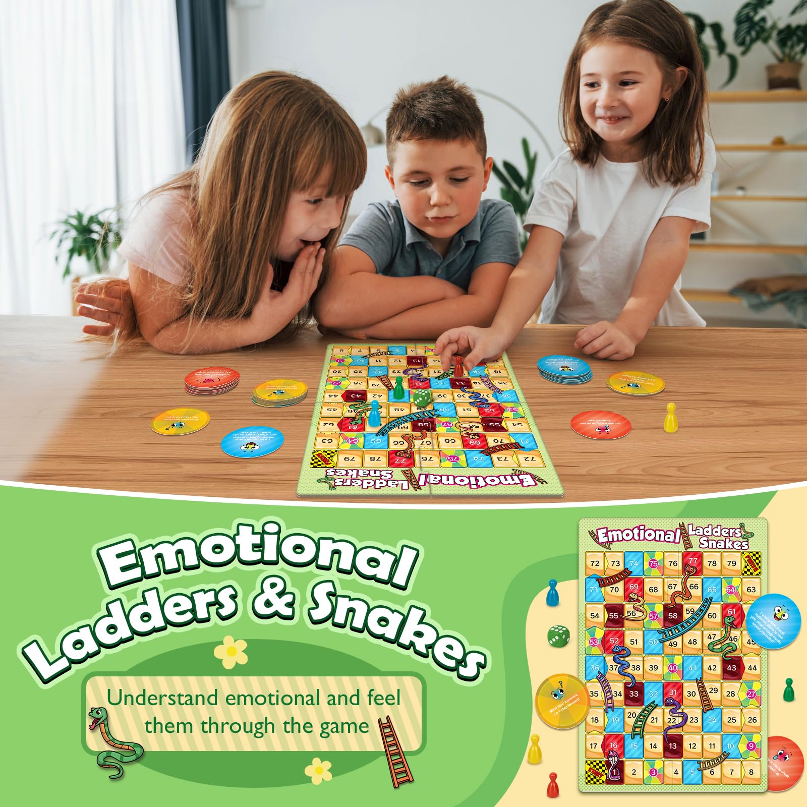 Snapklik.com : Emotional Board Games For Kids,Ladders And Snakes Board ...