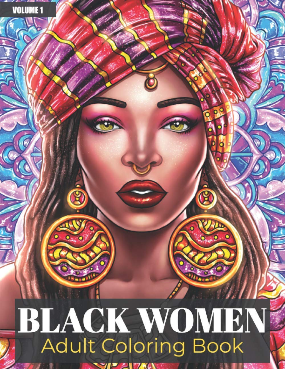 Black Women Adult Coloring Book: Beautiful African American Women ...