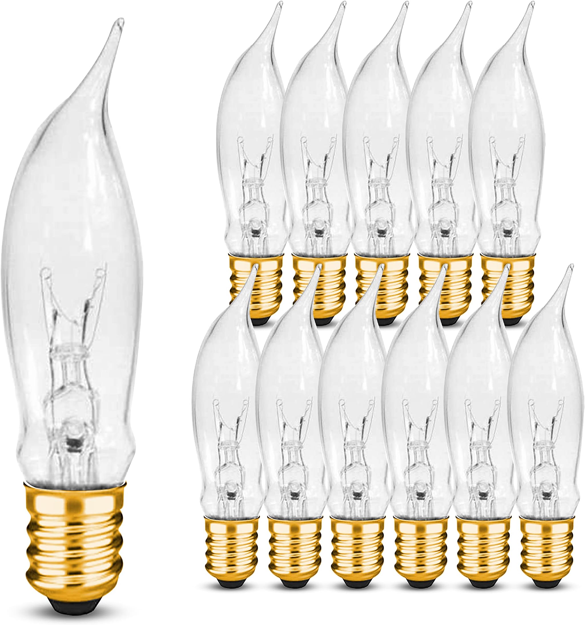 OHLECTRIC CA5 Clear Incandescent Decorative Light Bulb | 7.5W Flame ...