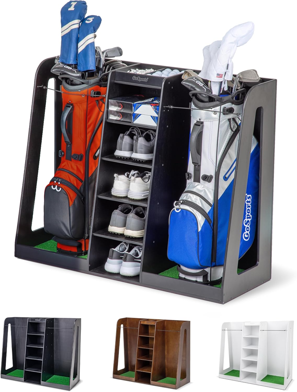 Amazon.com : GoSports Premium Wooden Golf Bag Organizer and Storage ...