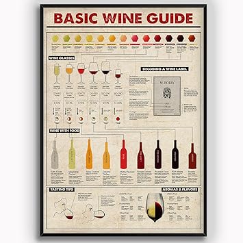 Amazon.com: Basic Wine Guide Metal Tin Signs Wine Knowledge Retro ...