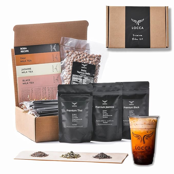 Amazon.com : Premium Boba Tea Kit by Locca | Makes up to 24 Drinks ...