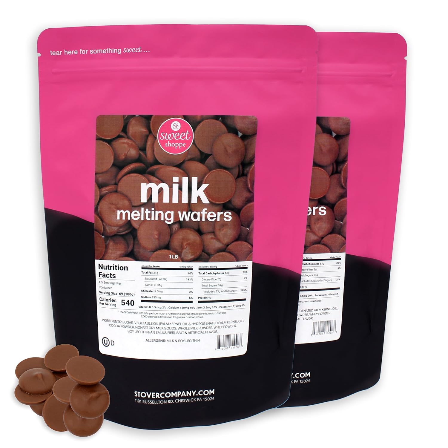 Amazon.com : Sweet Shoppe MIlk Chocolate Flavored Melting Wafers, Milk ...
