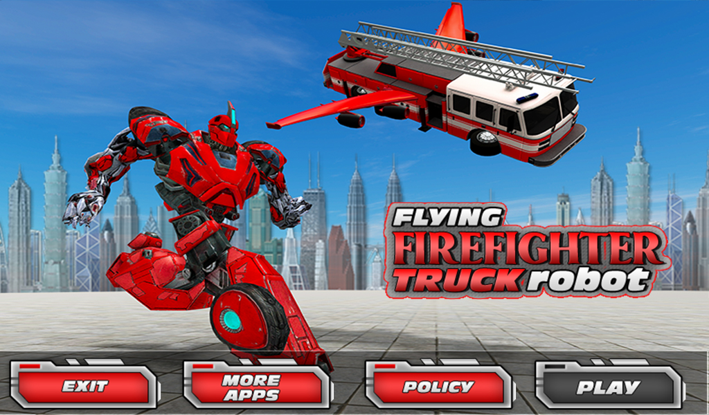 Flying Fire Truck Robot Transform City Rescue Simulator Games For Free ...
