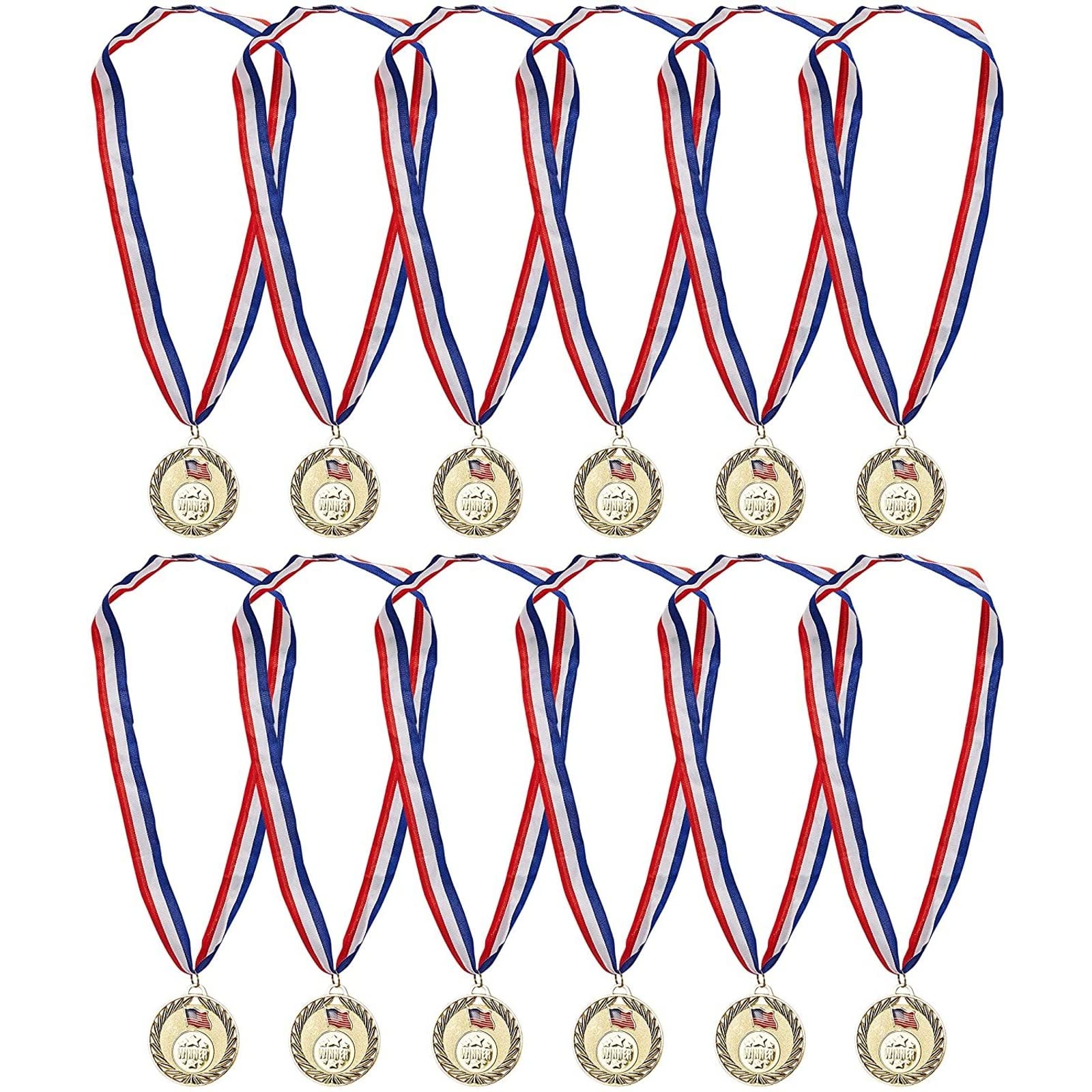 Snapklik.com : Juvale 6 Pack Gold Winner Medals