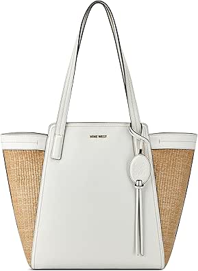 Amazon.com: Nine West Jenae Elite Tote, White : Clothing, Shoes & Jewelry