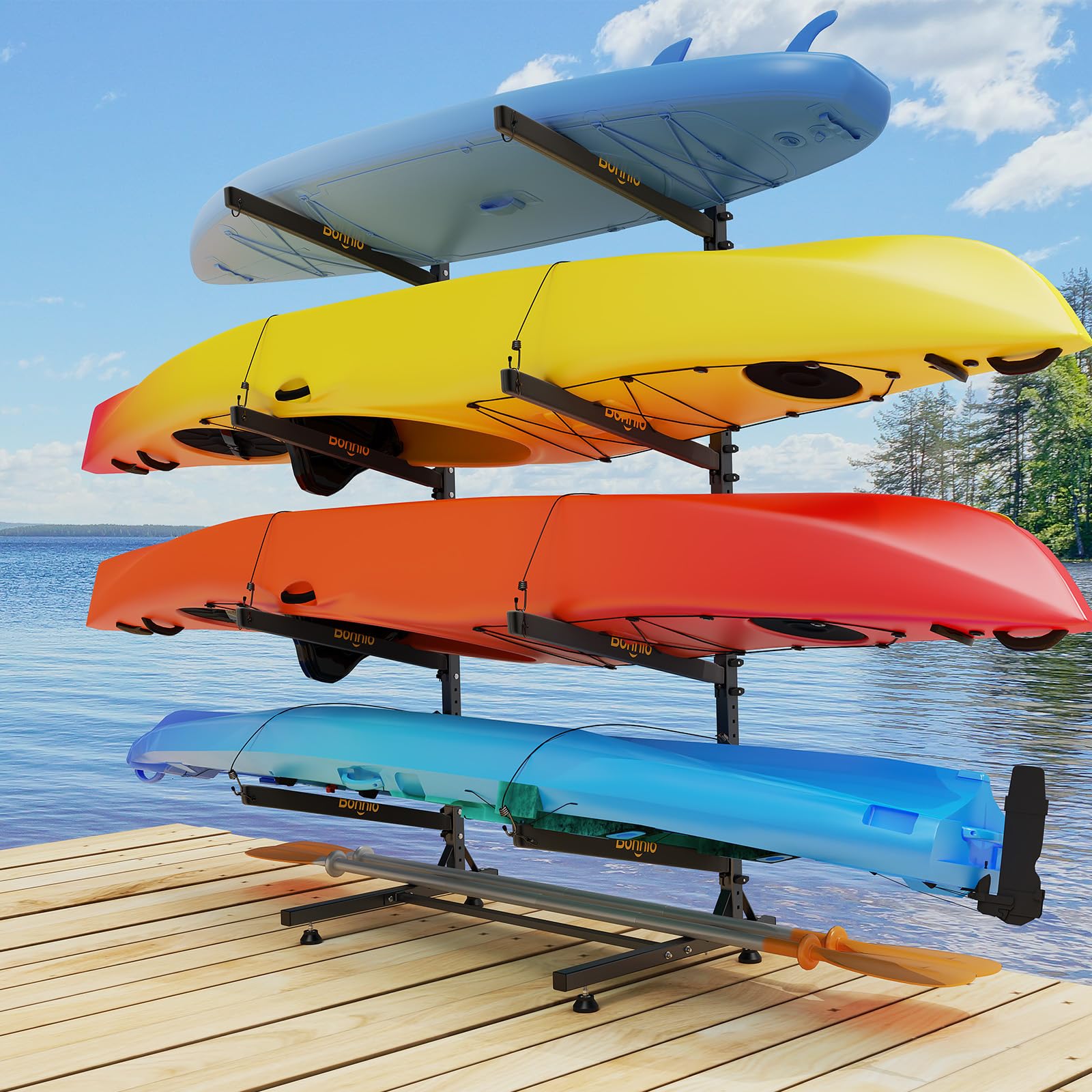 Snapklik.com : Bonnlo Kayak Storage Rack - Adjustable Heavy Duty Rack ...