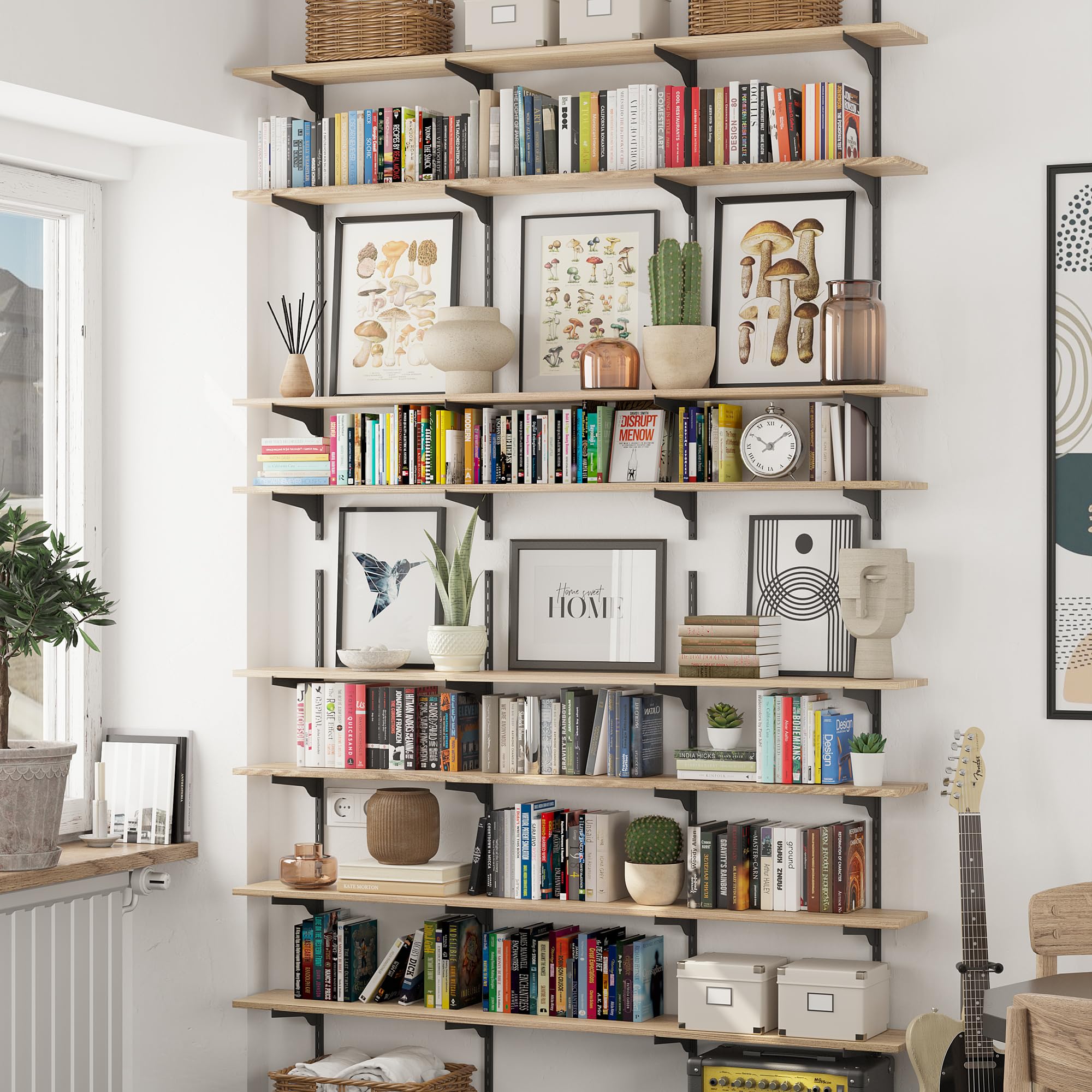 Adjustable Shelving Library Wall Floating Library Shelves