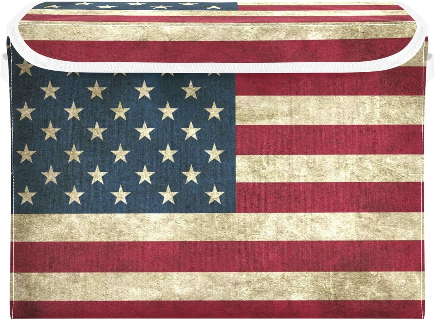 Amazon.com: xigua American Flag Storage Bins with Lids and Carrying ...