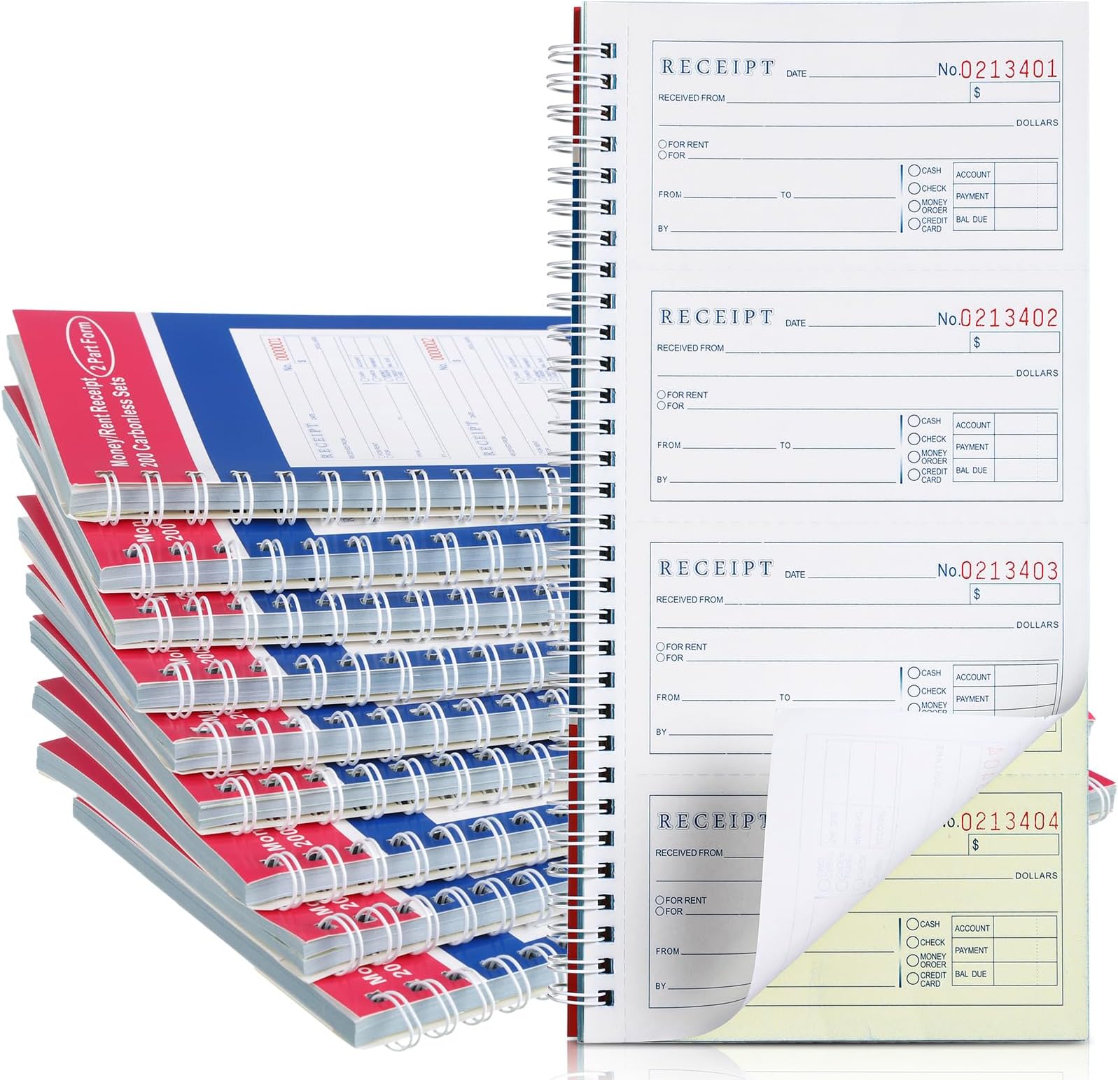 Amazon.com : Crtiin Books Money and Rent Receipt Book 2 Part Carbonless ...