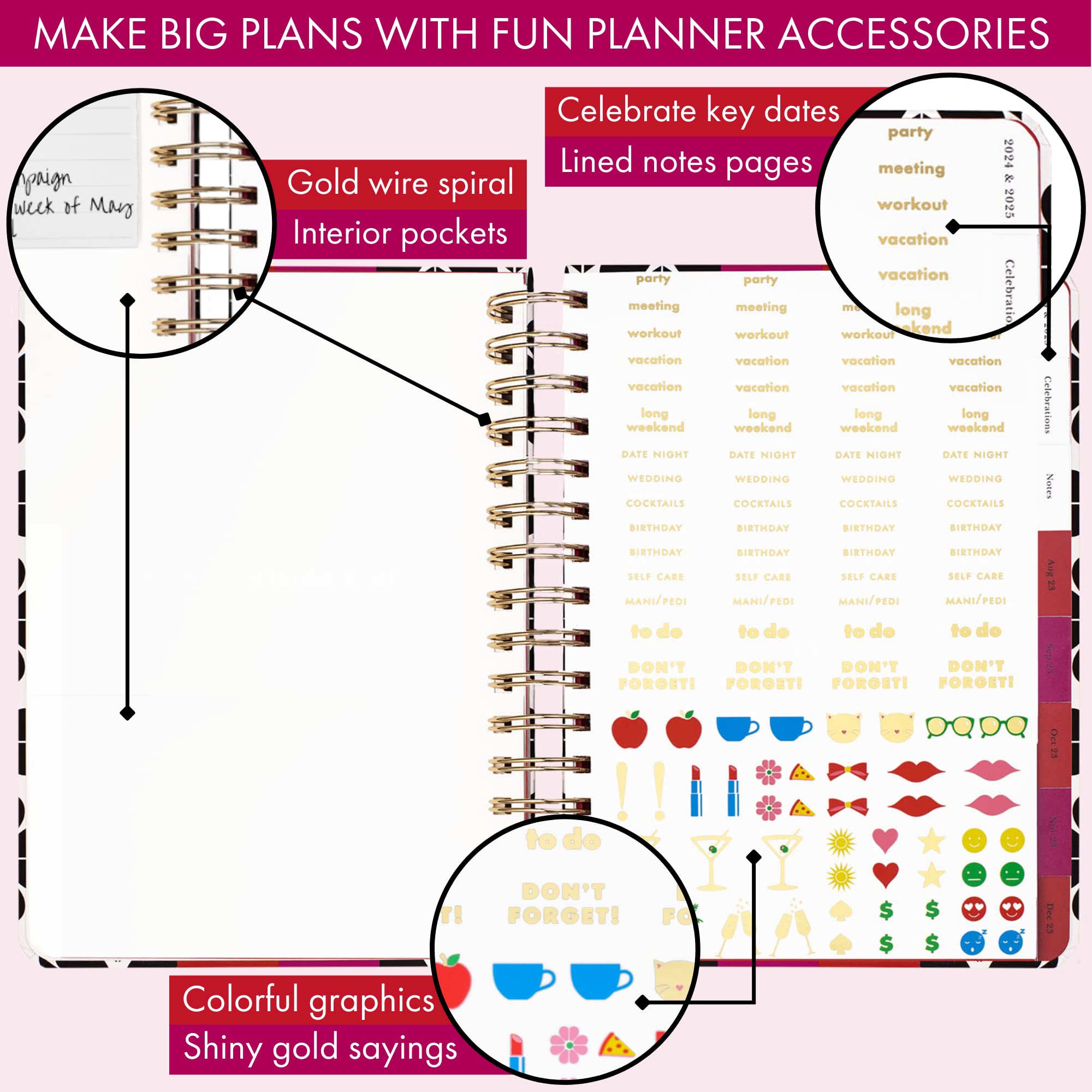 Snapklik.com : Kate Spade New York Daily Planner 2023-2024, Mega ...