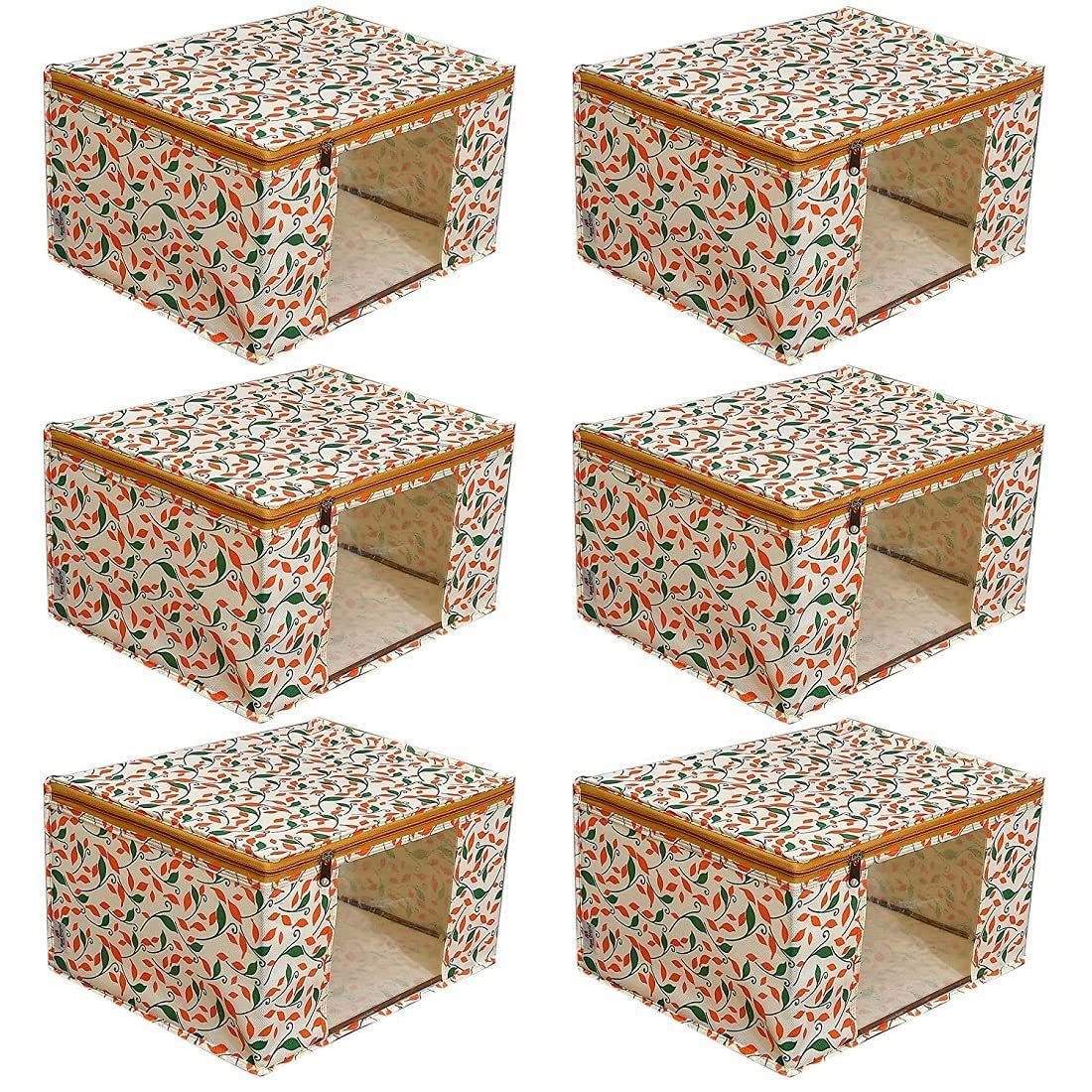 IMMERSE Design Non Woven Fabric Saree Cover bag Set with Transparent ...