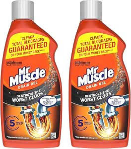 Mr Muscle Drain Unblocker, Sink & Drain Cleaner, Fast Acting Heavy Duty ...