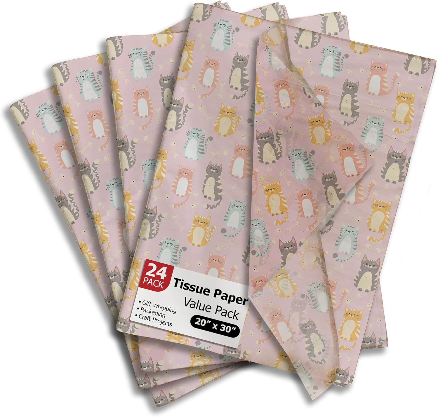 Amazon.com: Cats Printed Tissue Paper for Gift Bags or Boxes and ...