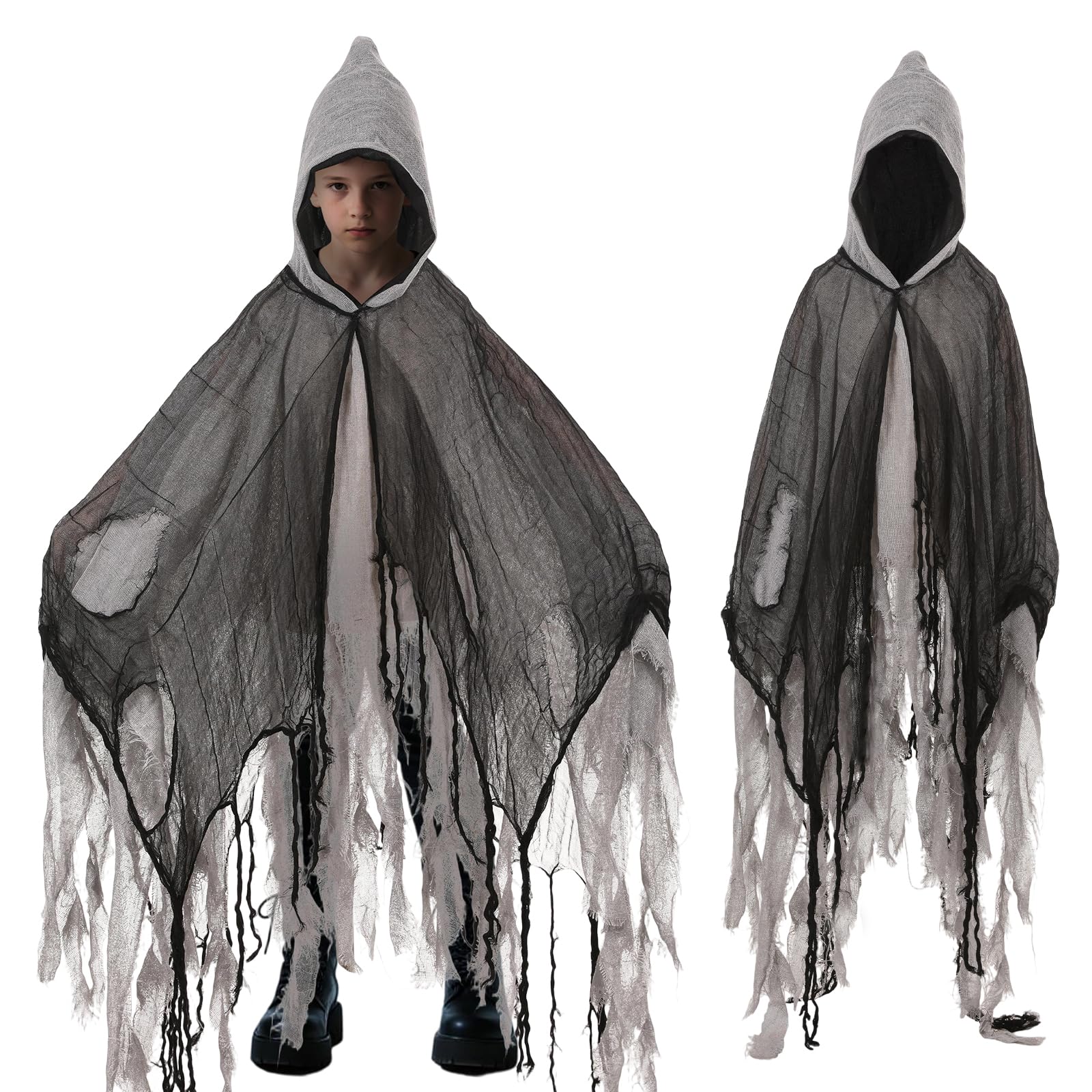 Hooked Cloak Kids Medieval Renaissance Gothic Wizard Cape Death Costume ...