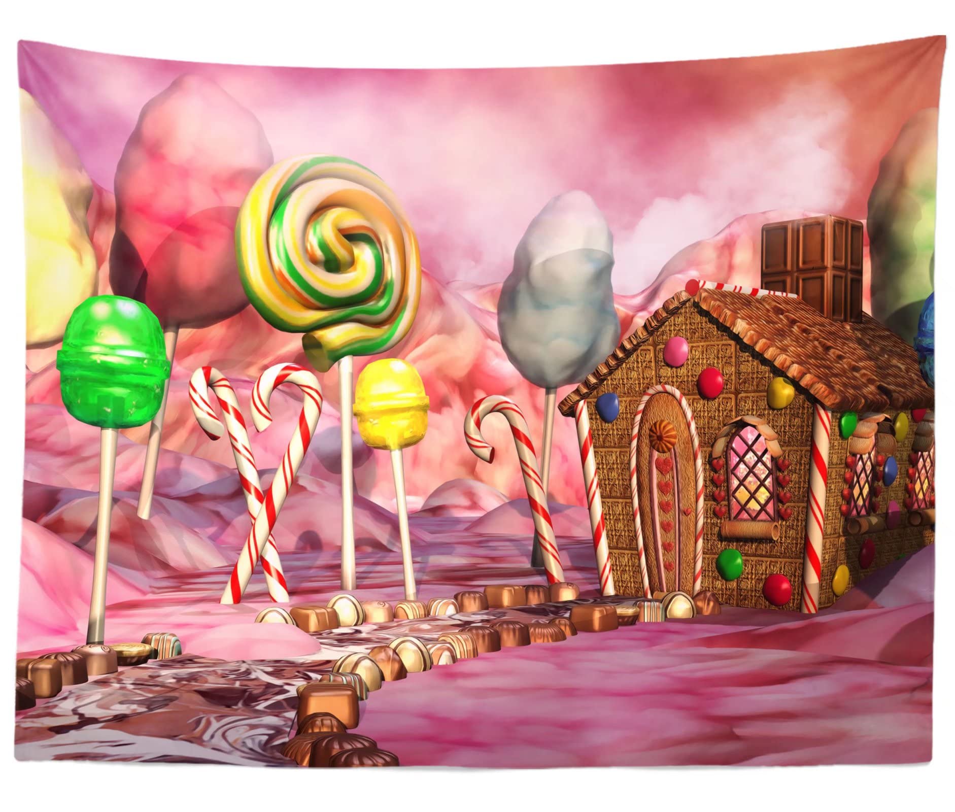Snapklik.com : 7x5ft Candy Theme Tapestry Backdrop Lollipop Cartoon Ice ...