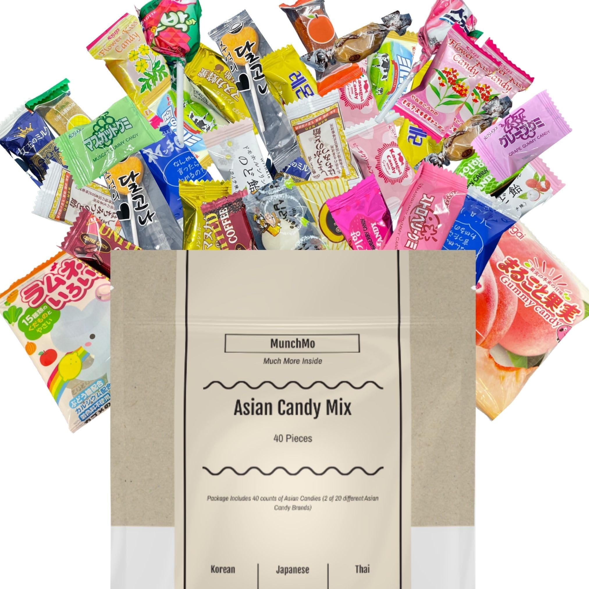 Amazon.com : MunchMo Asian Mystery Candy Mix 40 Count - 20 Different ...